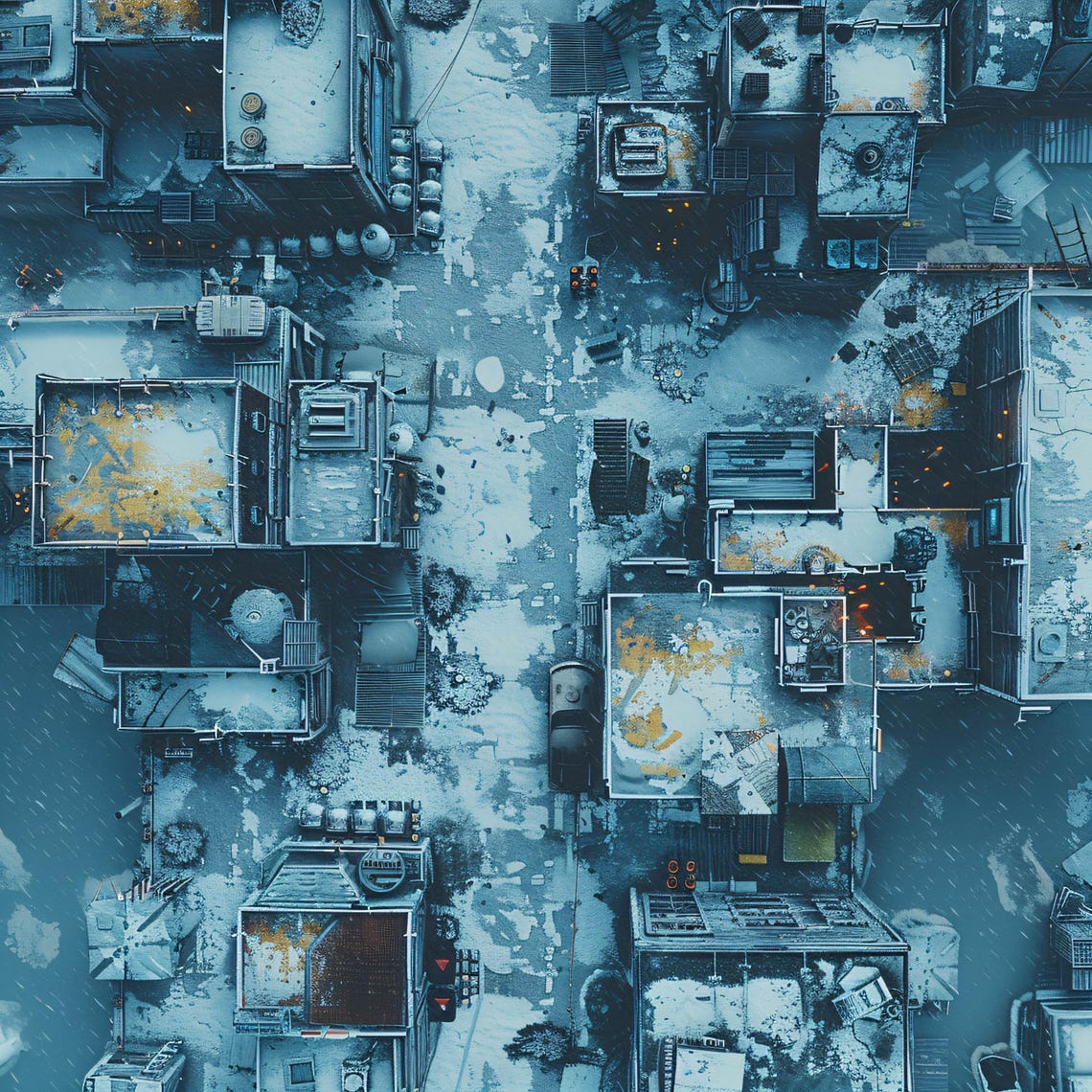 10 Cyberpunk Winter Battlemaps, Sci Fi, Dnd Battle Map, Cyberpunk, D&D ...