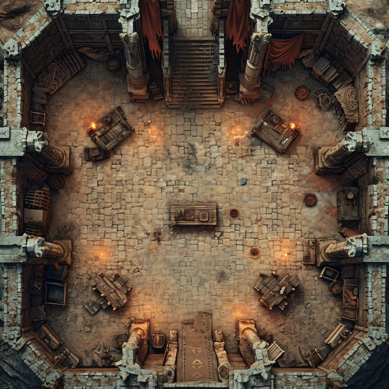 20 Dwarven Stronghold Battle Maps and 20 Grey Blueprints, Dnd Battlemap ...