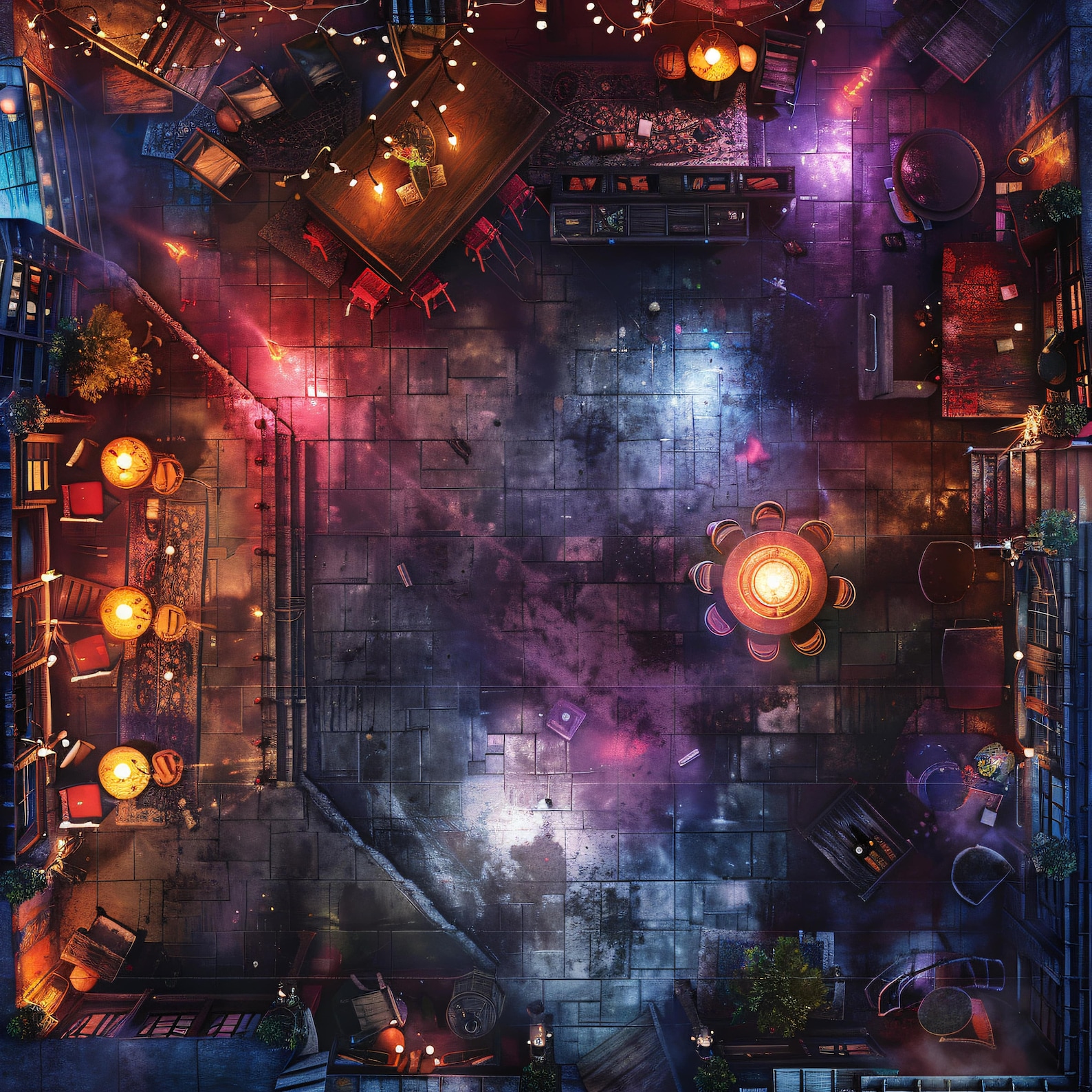 10 Cyberpunk Club Battlemaps, Sci Fi, Dnd Battle Map, Cyberpunk, D&D ...