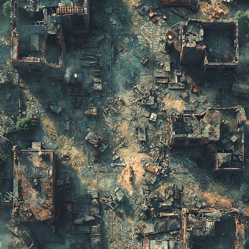 10 Ruined City Battle Maps, Dnd Battle Map, Pathfinder, D&D, Battlemap ...