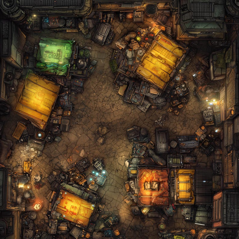 10 Cyberpunk Open Air Market Battlemaps, Sci Fi, Dnd Battle Map, D&D ...