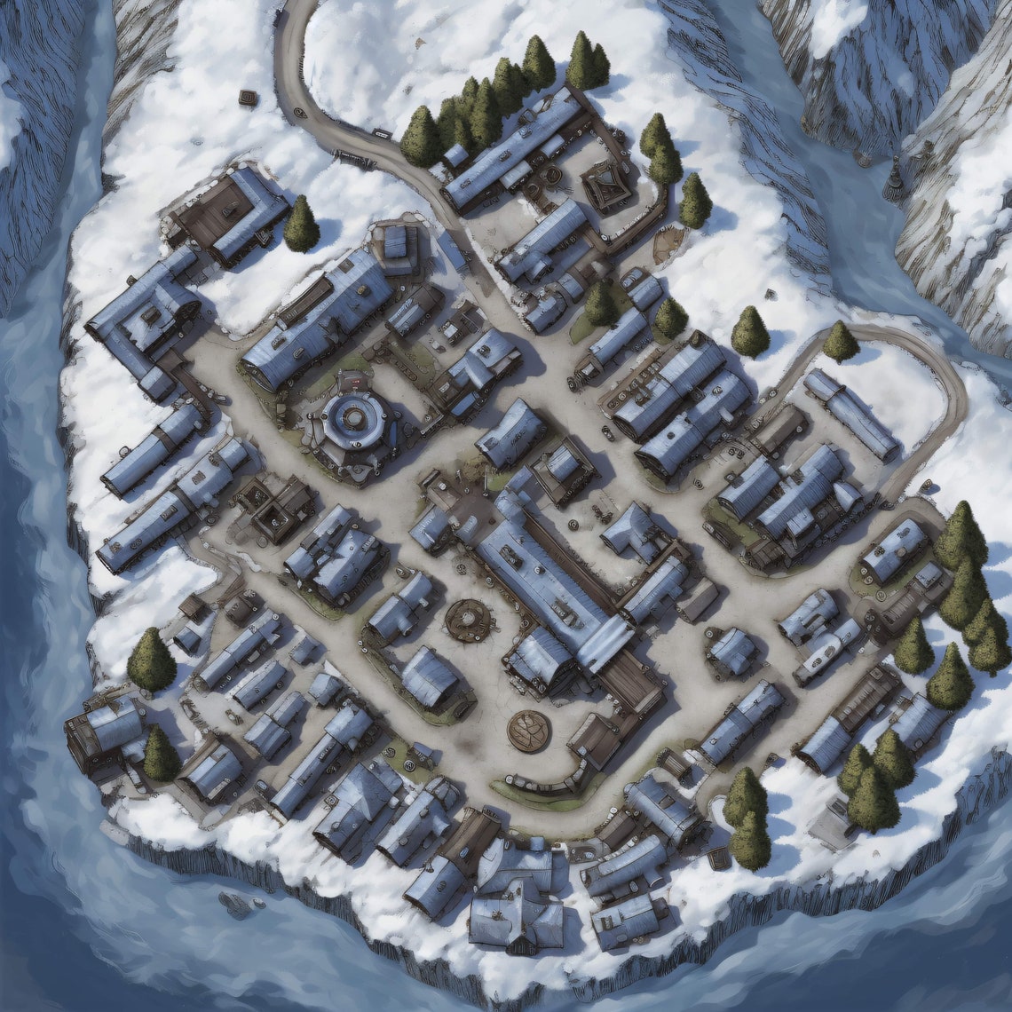 21 Mountain City Battlemaps, Dnd Battle Map, Pathfinder, Dungeons and ...