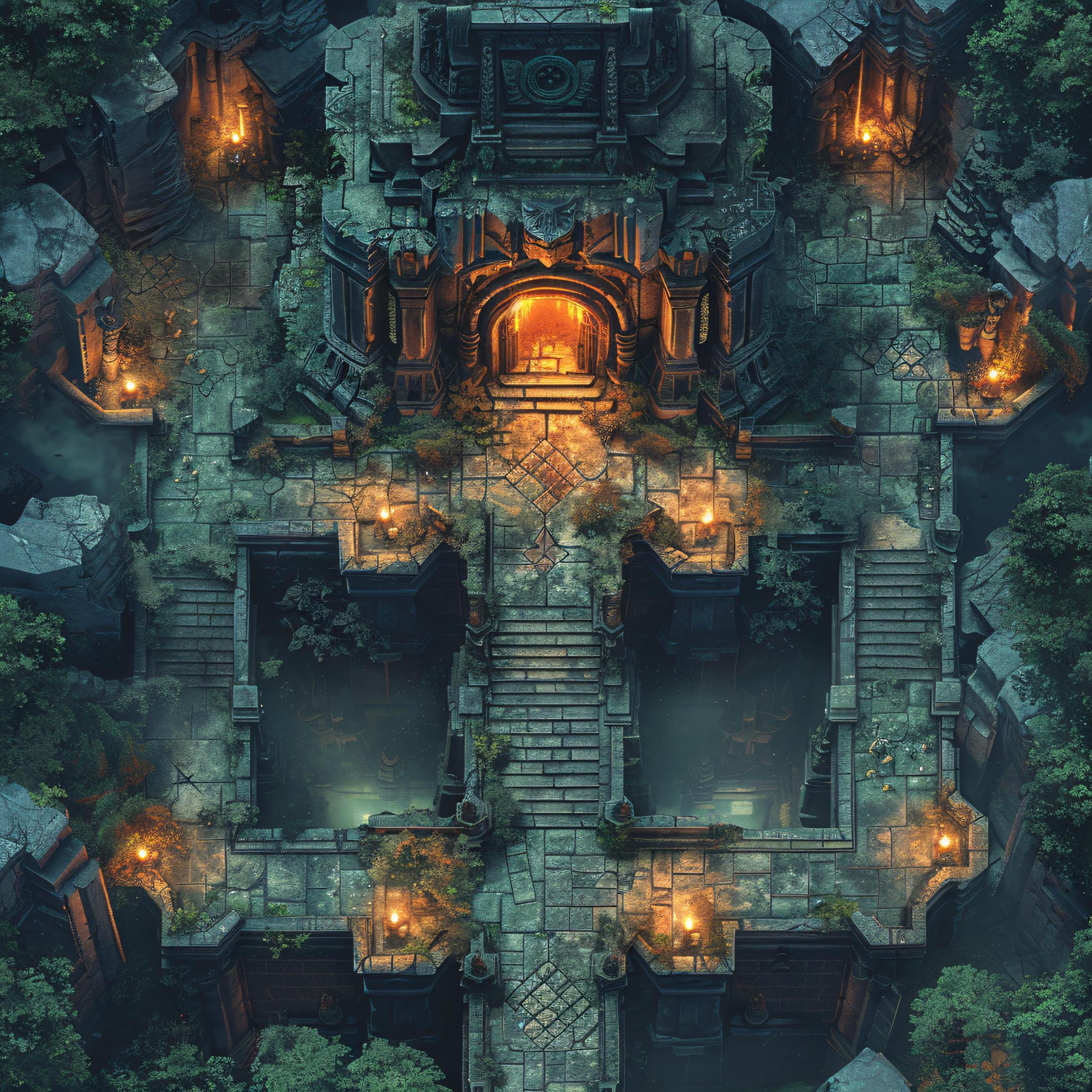 10 Jungle Ruins Battle Maps, Dnd, Pathfinder, D&D, Battlemap, Dungeons ...