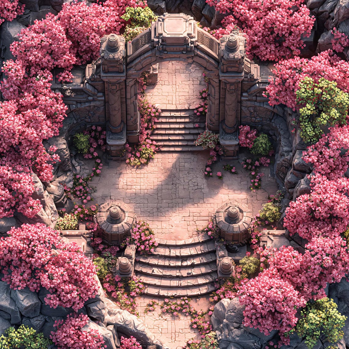 10 Sakura Town Battle Maps, Dnd Battlemap, Pathfinder, D&D, Dungeons ...