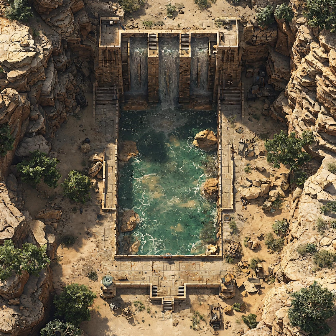 10 Cyberpunk Desert Battlemaps, Sci Fi, Dnd Battle Map, Cyberpunk, D&D ...