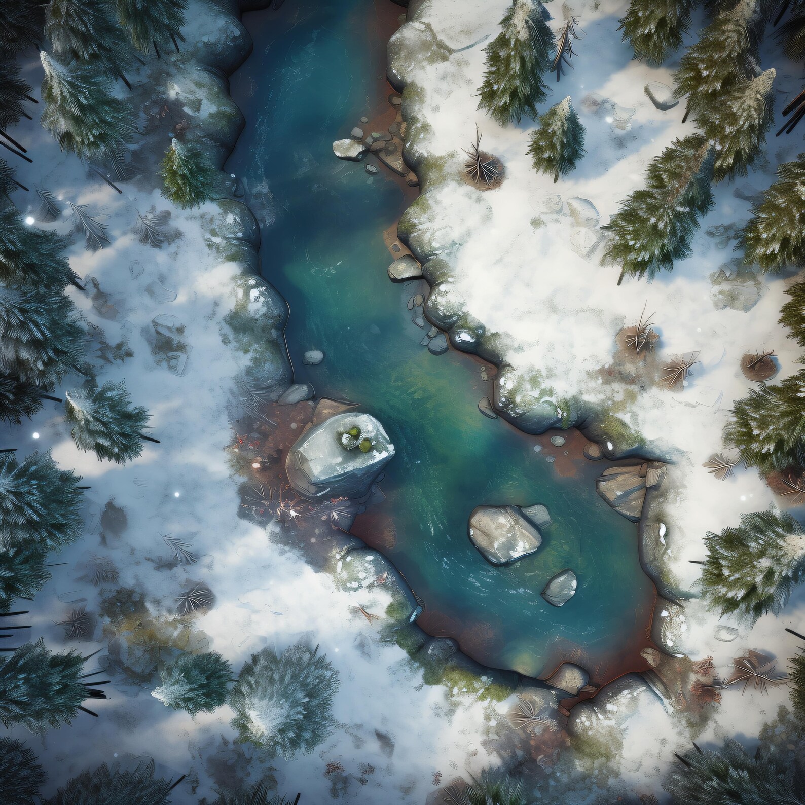 15 Arctic Forest / Ruins Battlemaps, Dnd Battle Map, Pathfinder ...