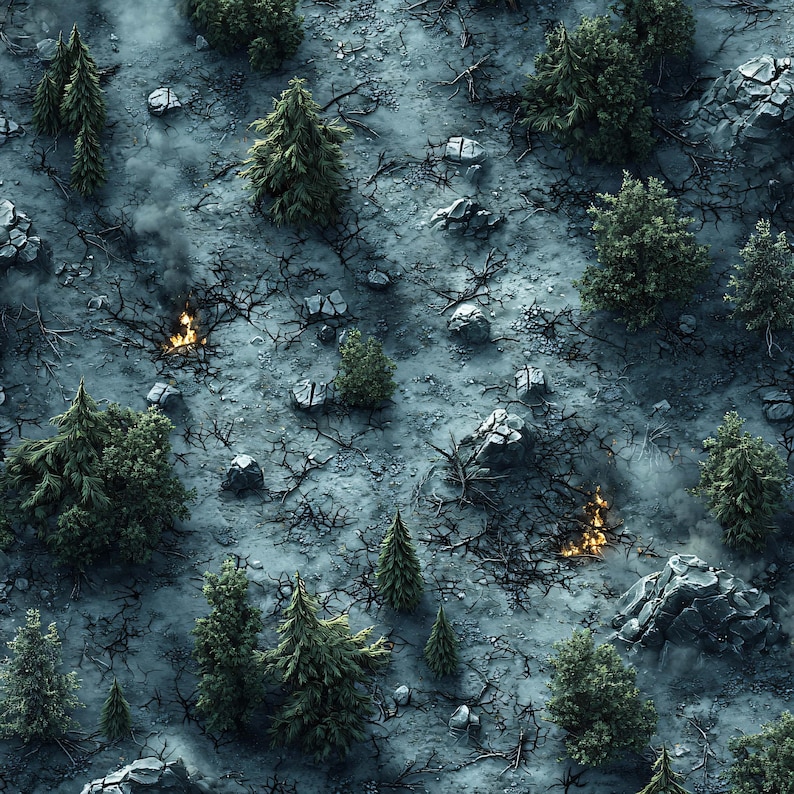 10 Charred Forest Battlemaps, Dnd Battle Map, Pathfinder, D&D ...