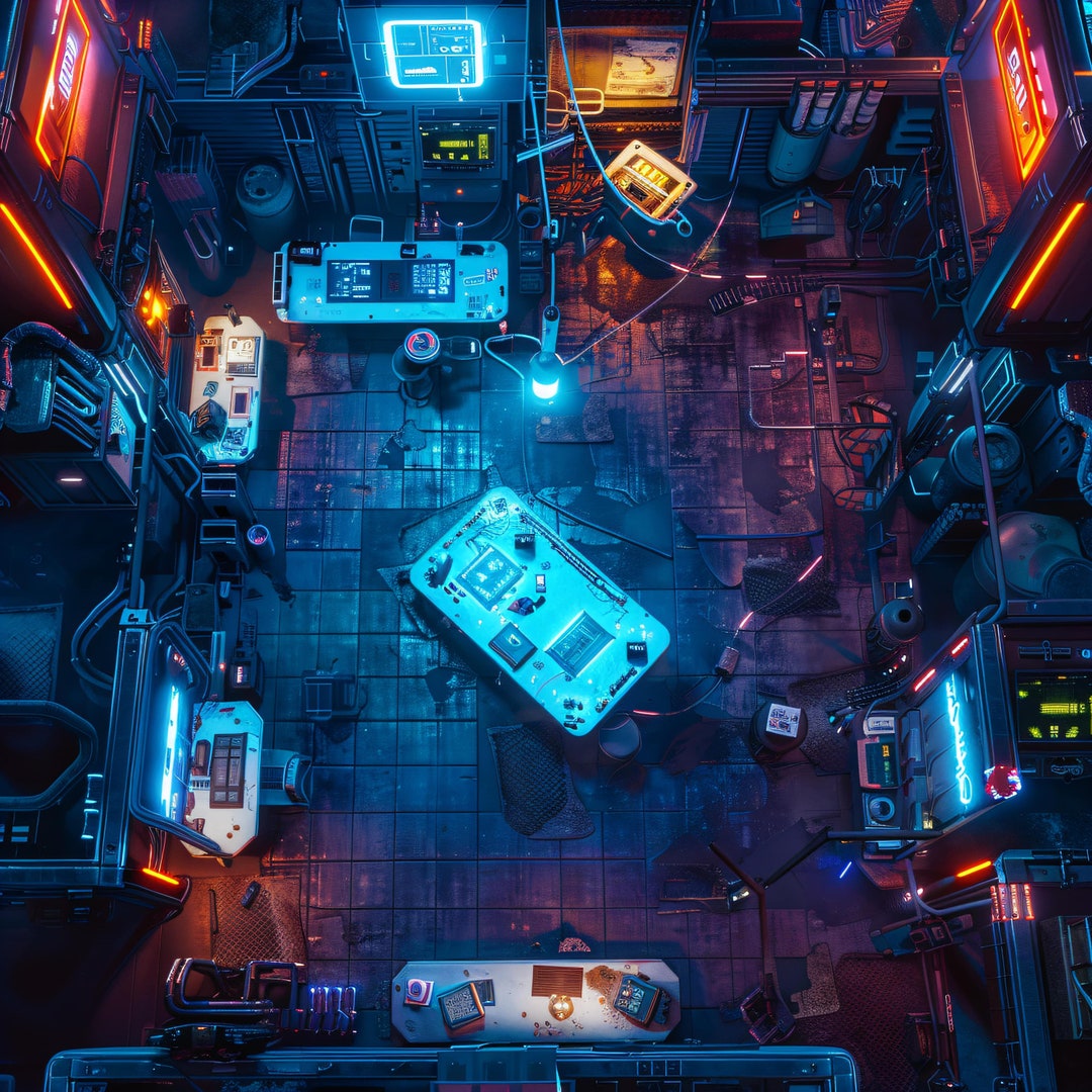 10 Cyberpunk Ripperdoc Battlemaps, Sci Fi, Dnd Battle Map, Cyberpunk, D ...