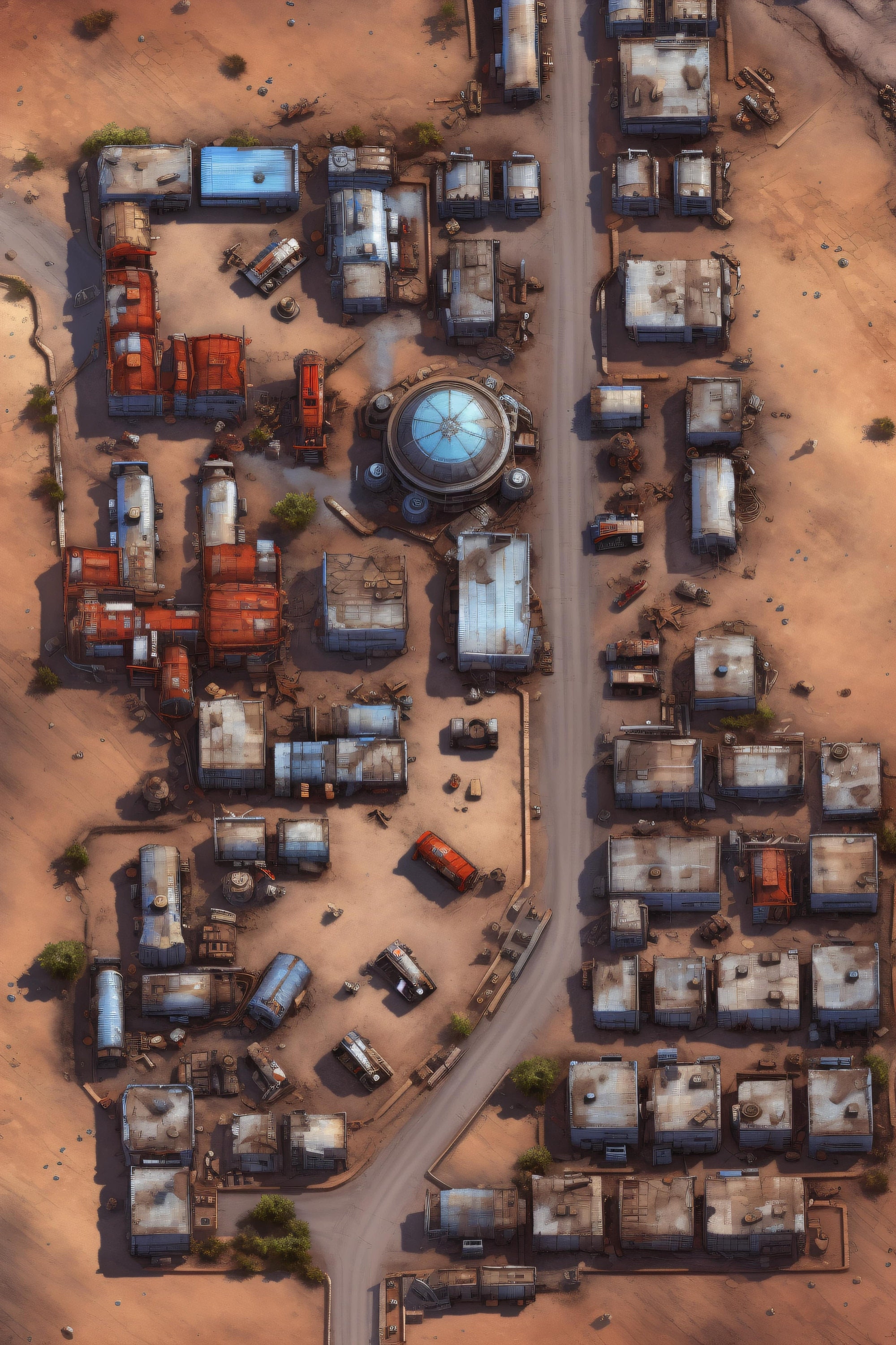 10 Cyberpunk Badlands / Nomad Battlemaps, Sci Fi, Cyberpunk, D&D ...