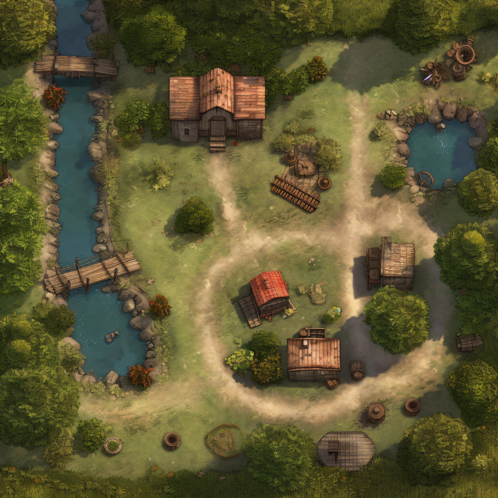 10 Farm Battle Maps 2, Dnd Battle Map, Pathfinder, D&D, Battlemap ...