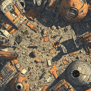 10 Cyberpunk Industry Ruins Battlemaps, Sci Fi, Cyberpunk, Battle Map ...