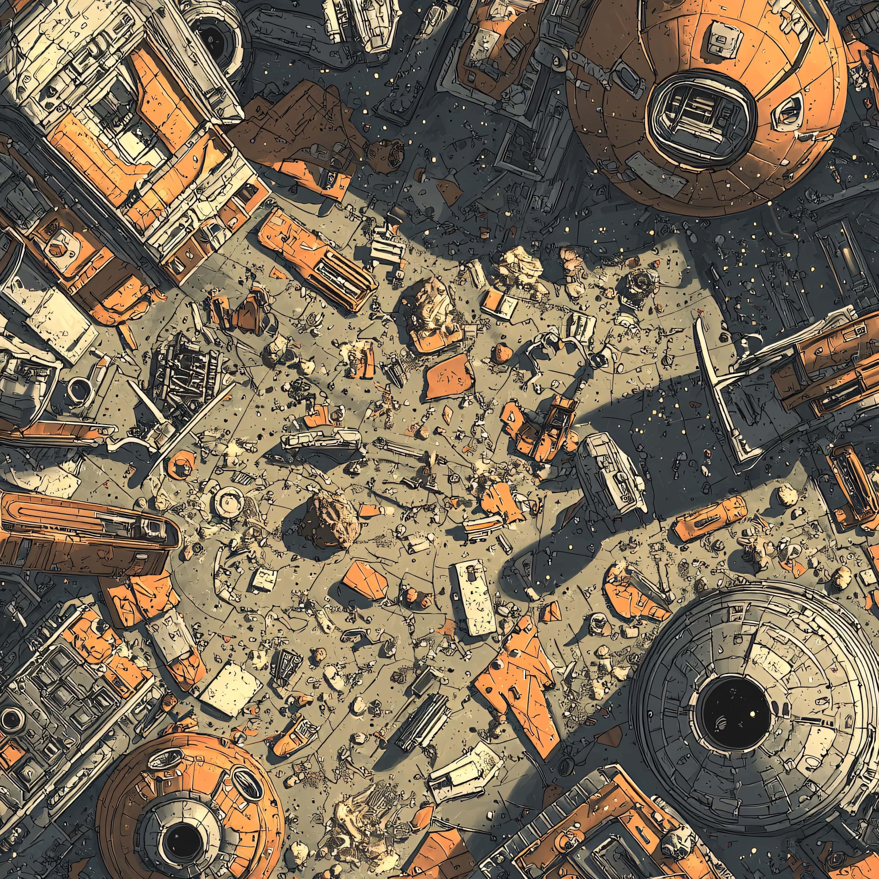 10 Cyberpunk Industry Ruins Battlemaps, Sci Fi, Cyberpunk, Battle Map ...