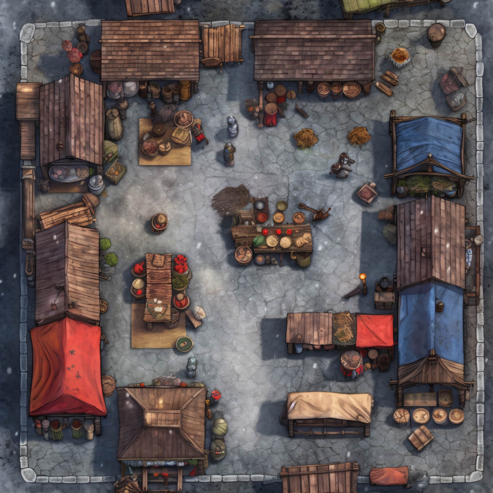 10 Market Battle Maps, Dnd Battlemap, Pathfinder, D&D, Battlemap ...