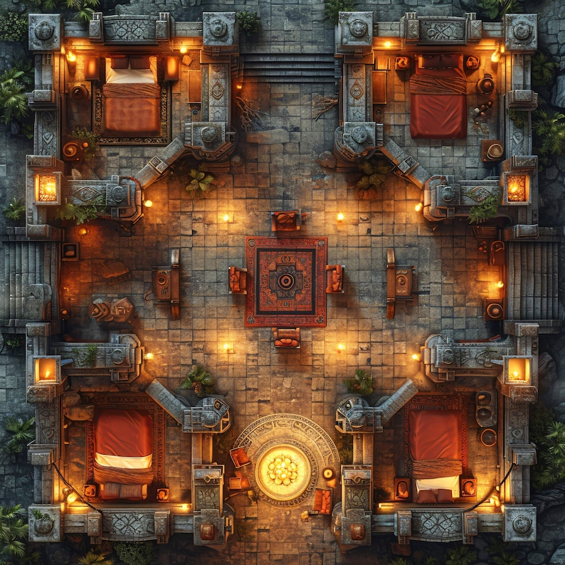 10 Jungle Palace Battle Maps, Dnd, Pathfinder, D&D, Battlemap, Dungeons ...