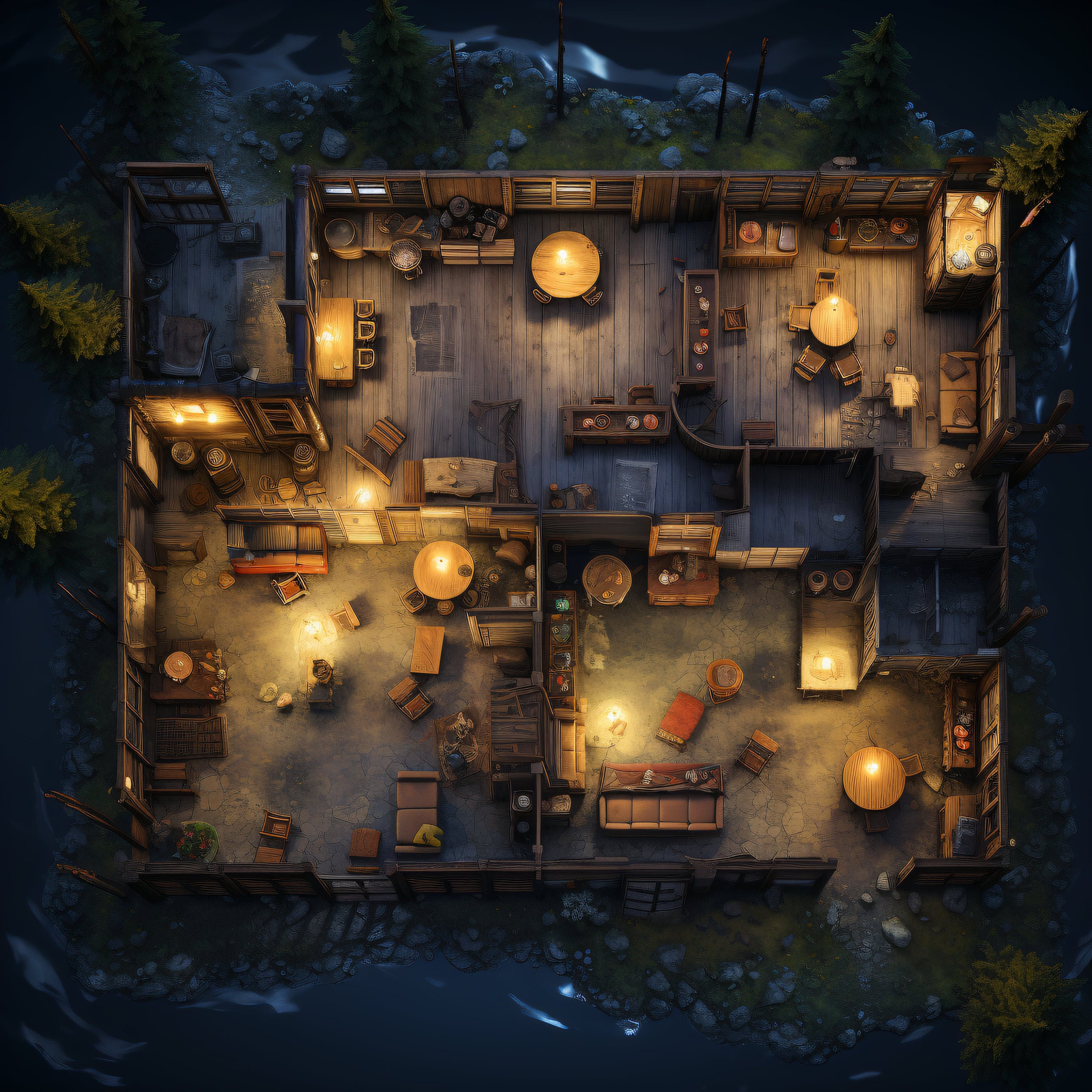 10 Outpost Battle Maps, Dnd Battle Map, Pathfinder, D&D, Battlemap ...