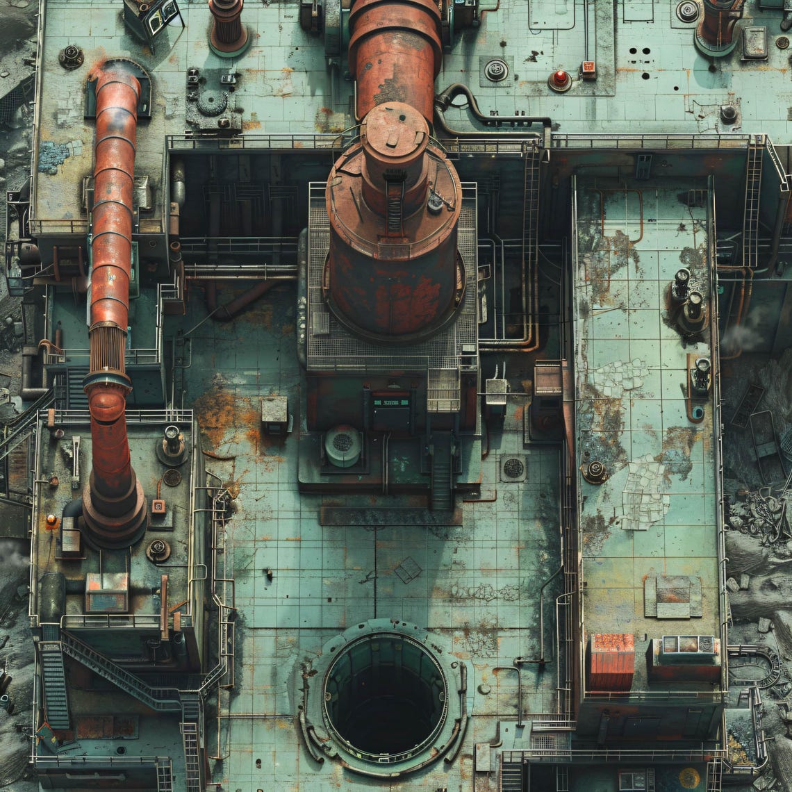 10 Cyberpunk Refinery Battlemaps, Sci Fi, Cyberpunk, D&D, Shadowrun ...