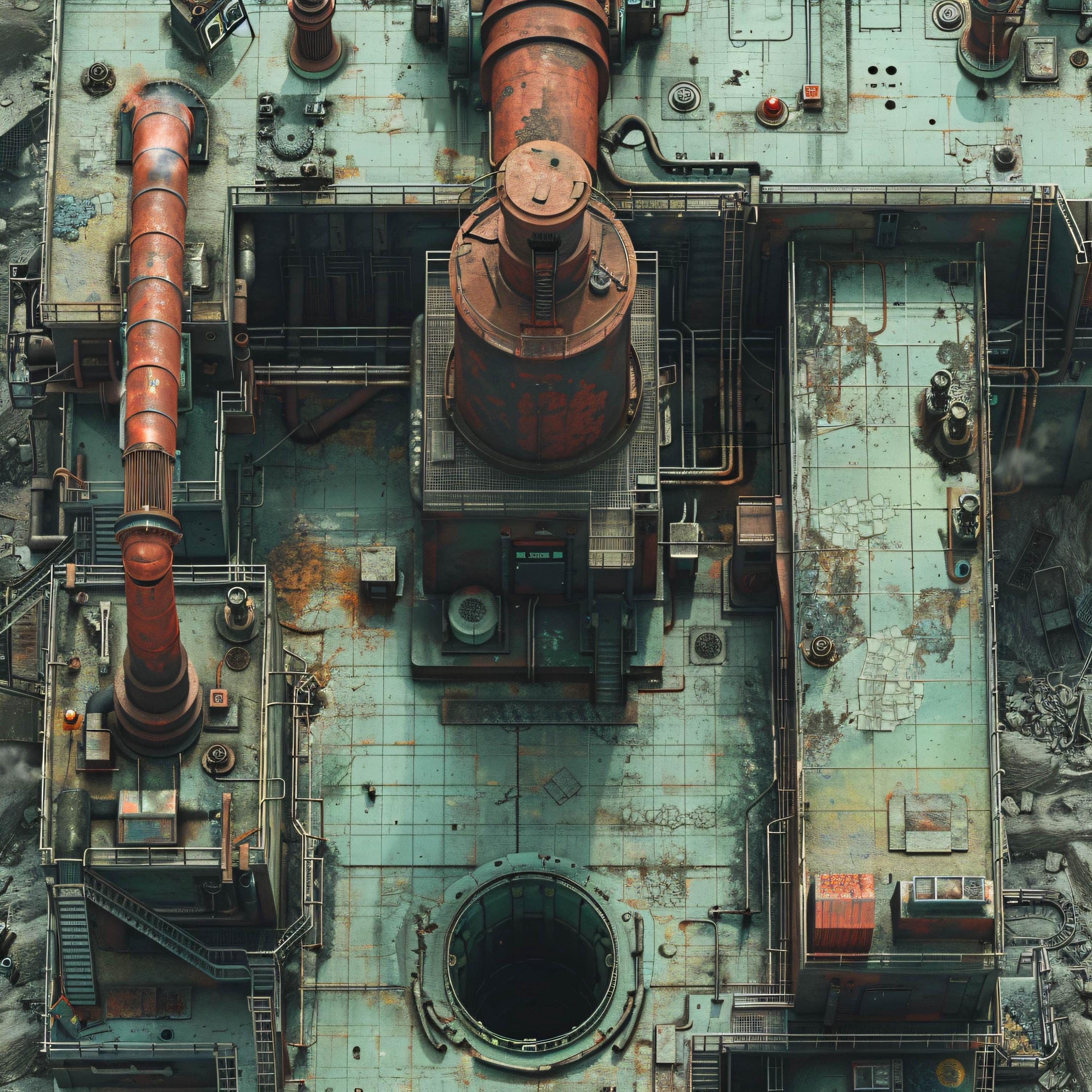 10 Cyberpunk Refinery Battlemaps, Sci Fi, Cyberpunk, D&D, Shadowrun ...