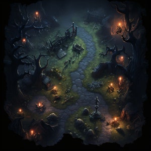 14 Graveyard / Tomb Battle Maps, Dnd, Pathfinder, D&D, Battlemap ...