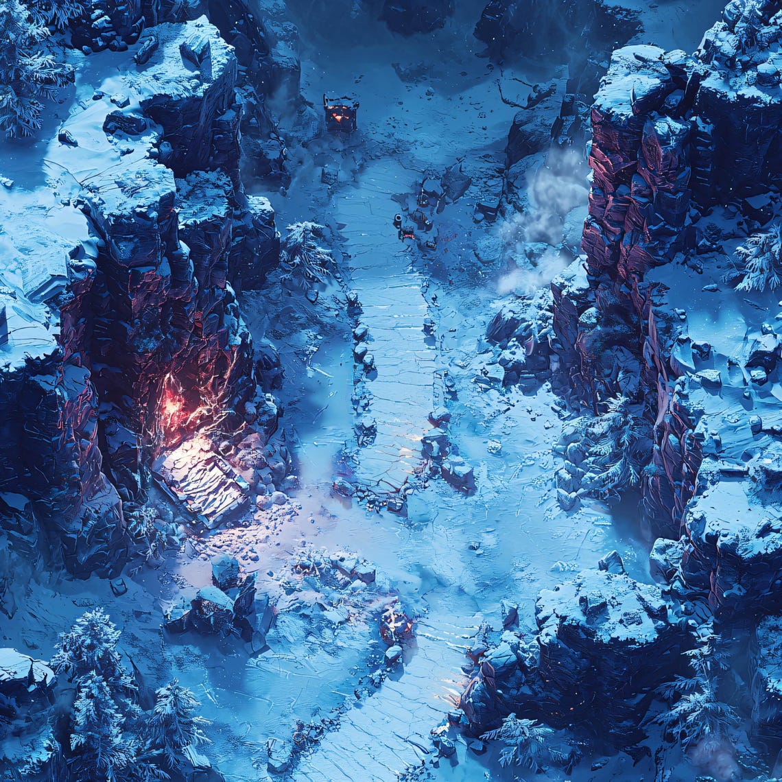 10 Gridless Frozen Landscape Battle Maps | VTT Pack for Dnd, Pathfinder ...