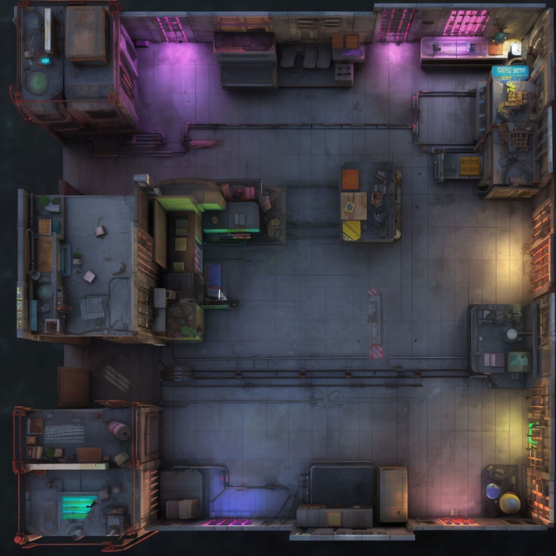 10 Cyberpunk Battlemaps Dnd Battle Map Cyberpunk Dandd Shadowrun Roll20 Fantasy Grounds Foundry