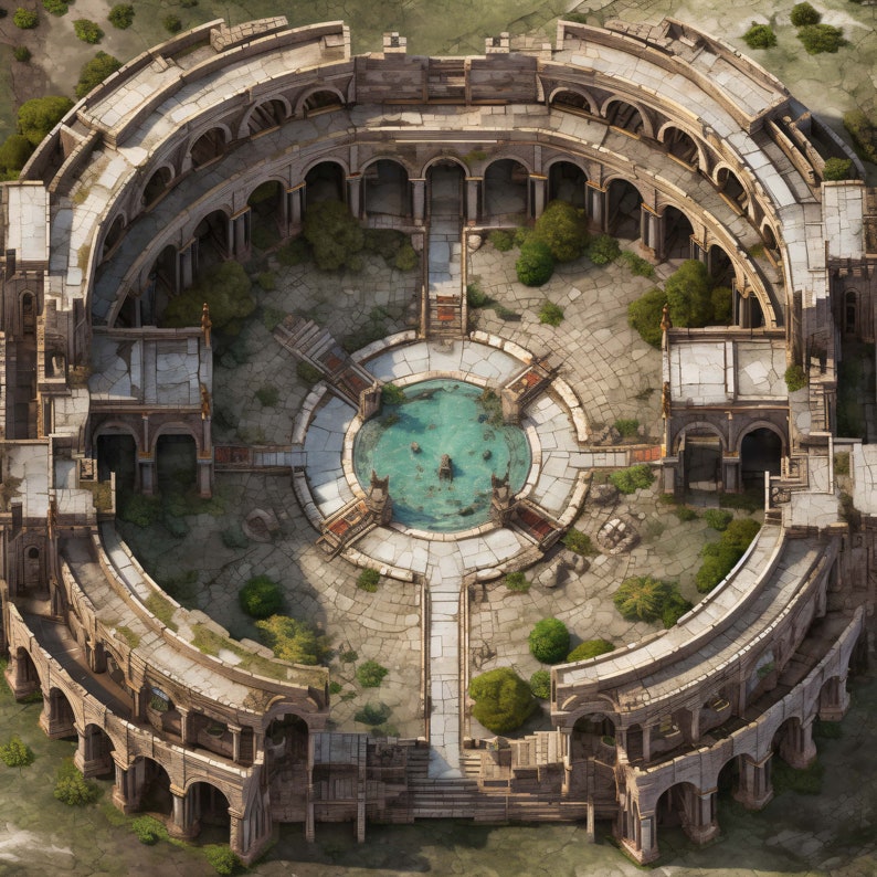 10 Ruin Battle Maps Part 2, Battle Map, Pathfinder, D&D, Battlemap ...