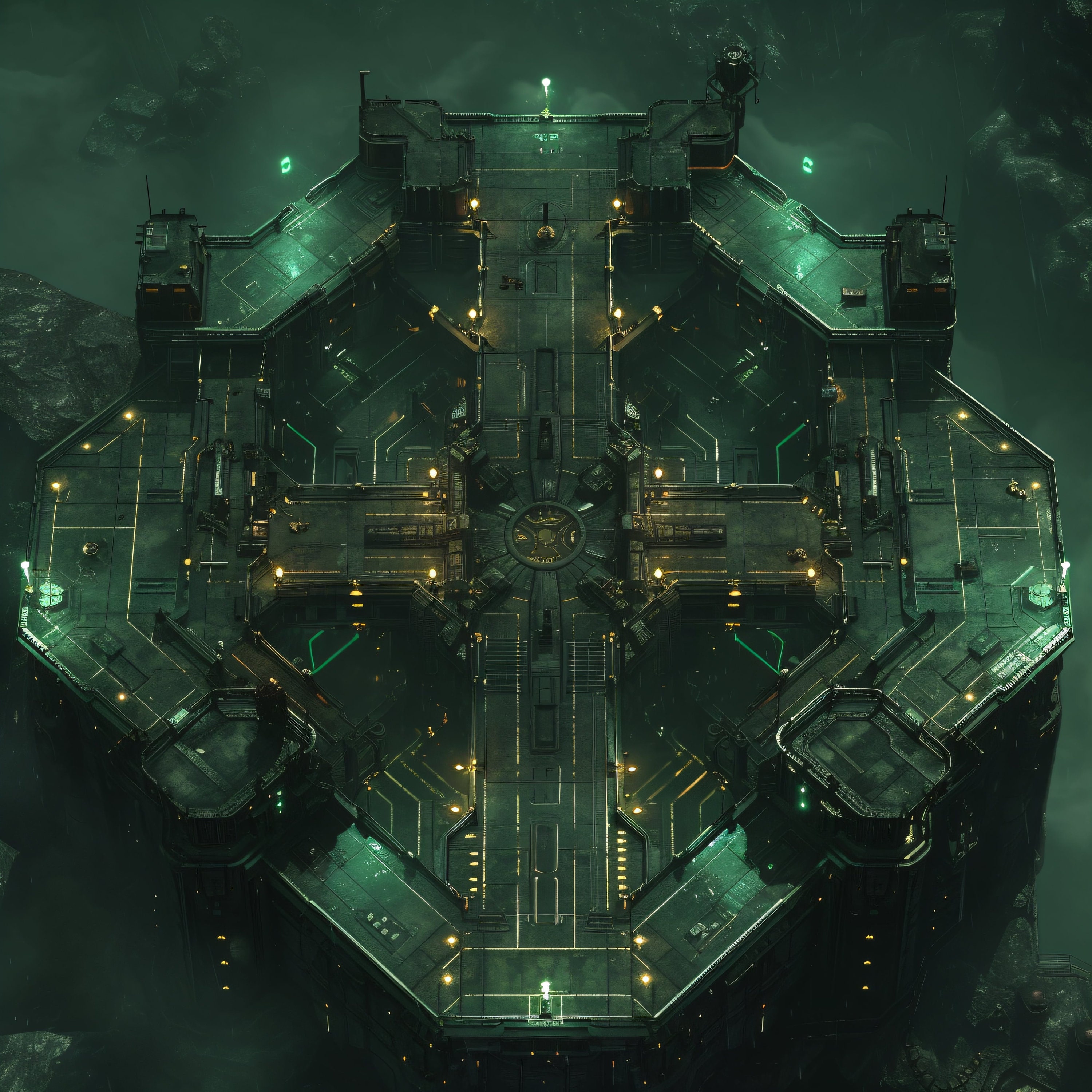 10 Cyberpunk Fortress Battlemaps, Sci Fi, Dnd Battle Map, Cyberpunk, D ...