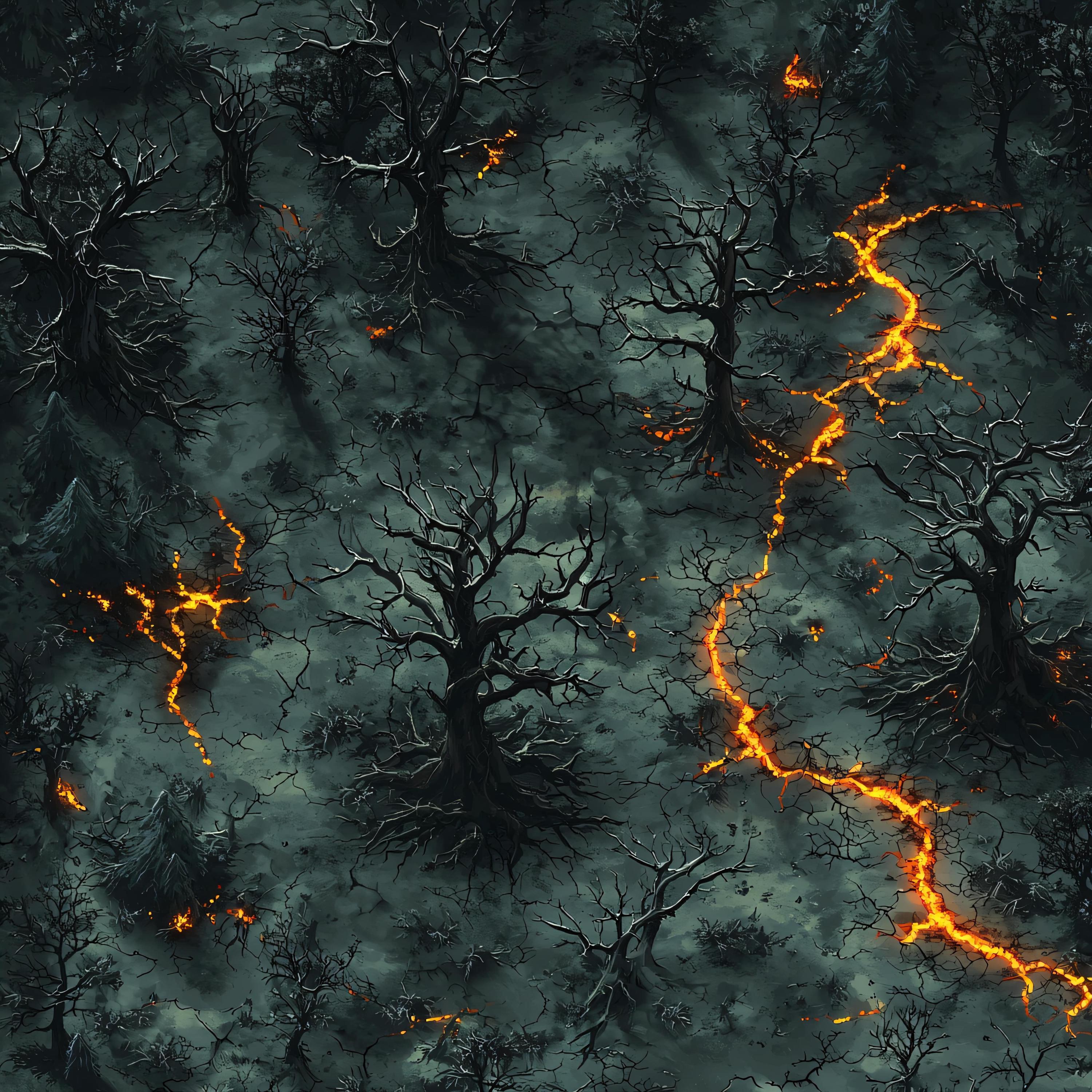 10 Charred Forest Battlemaps, Dnd Battle Map, Pathfinder, D&D ...