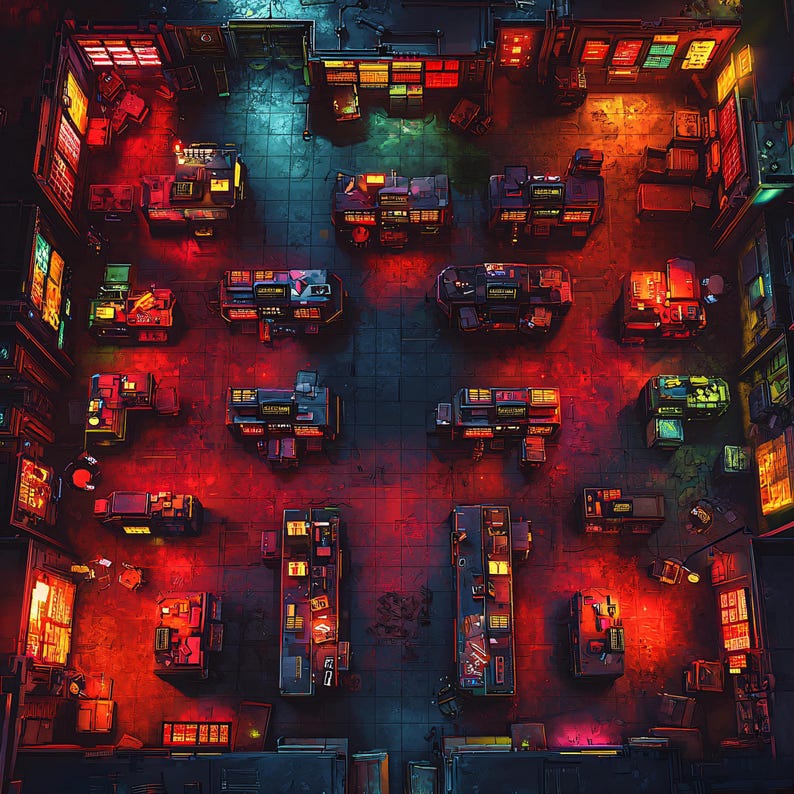 10 Gridless Cyberpunk Market Battlemaps 2 | VTT Pack for Shadowrun ...