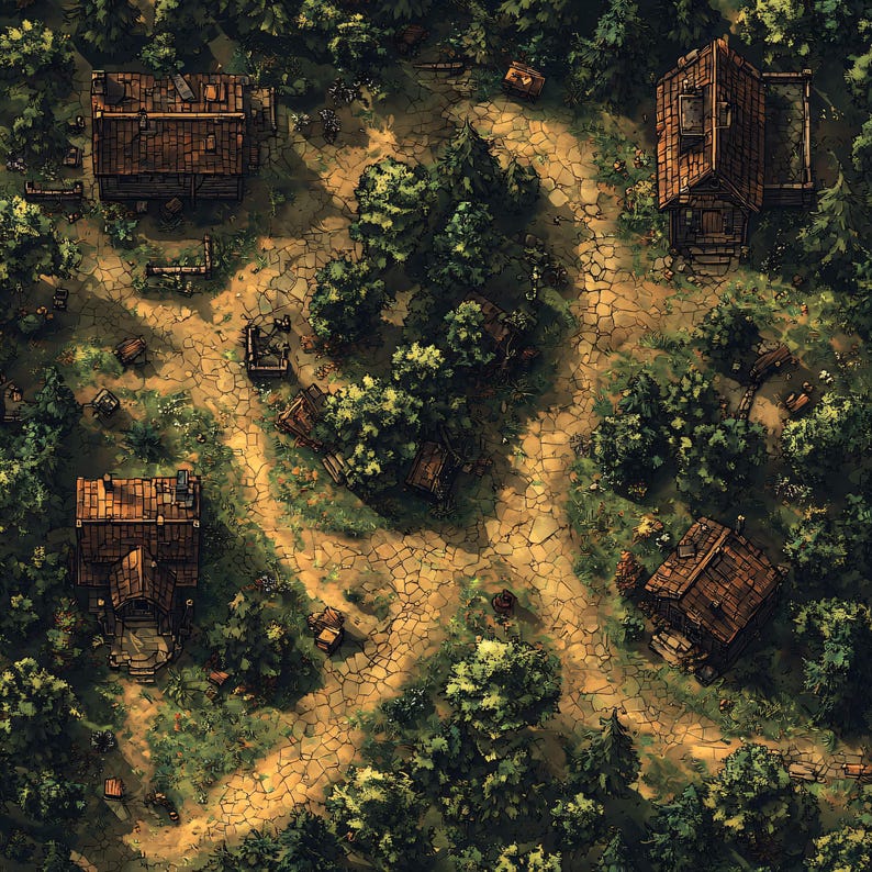 10 Haunted Village Battle Maps, Dnd, Pathfinder, D&D, Battlemap ...