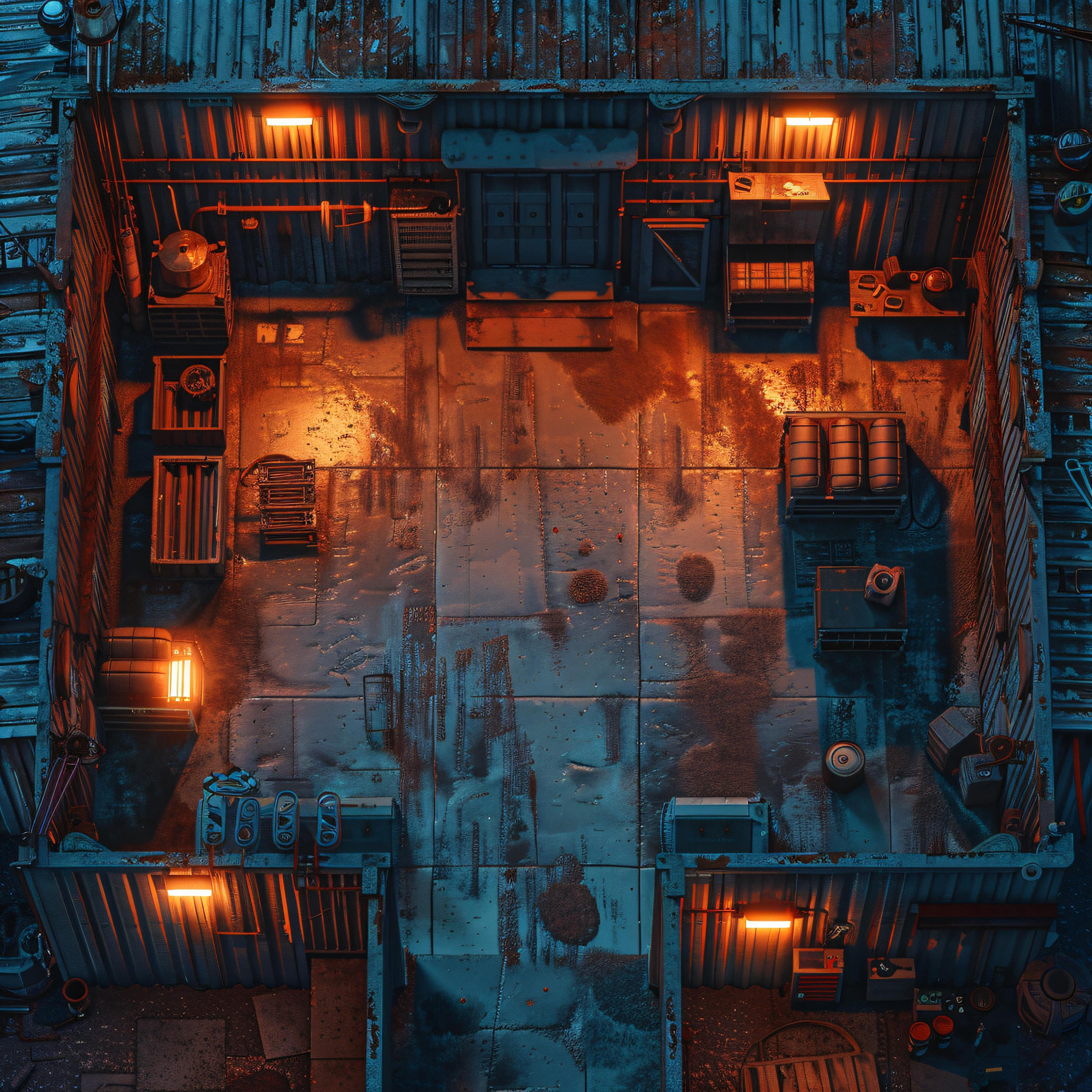 10 Cyberpunk Warehouse Battlemaps, Sci Fi, Dnd Battle Map, Cyberpunk, D ...