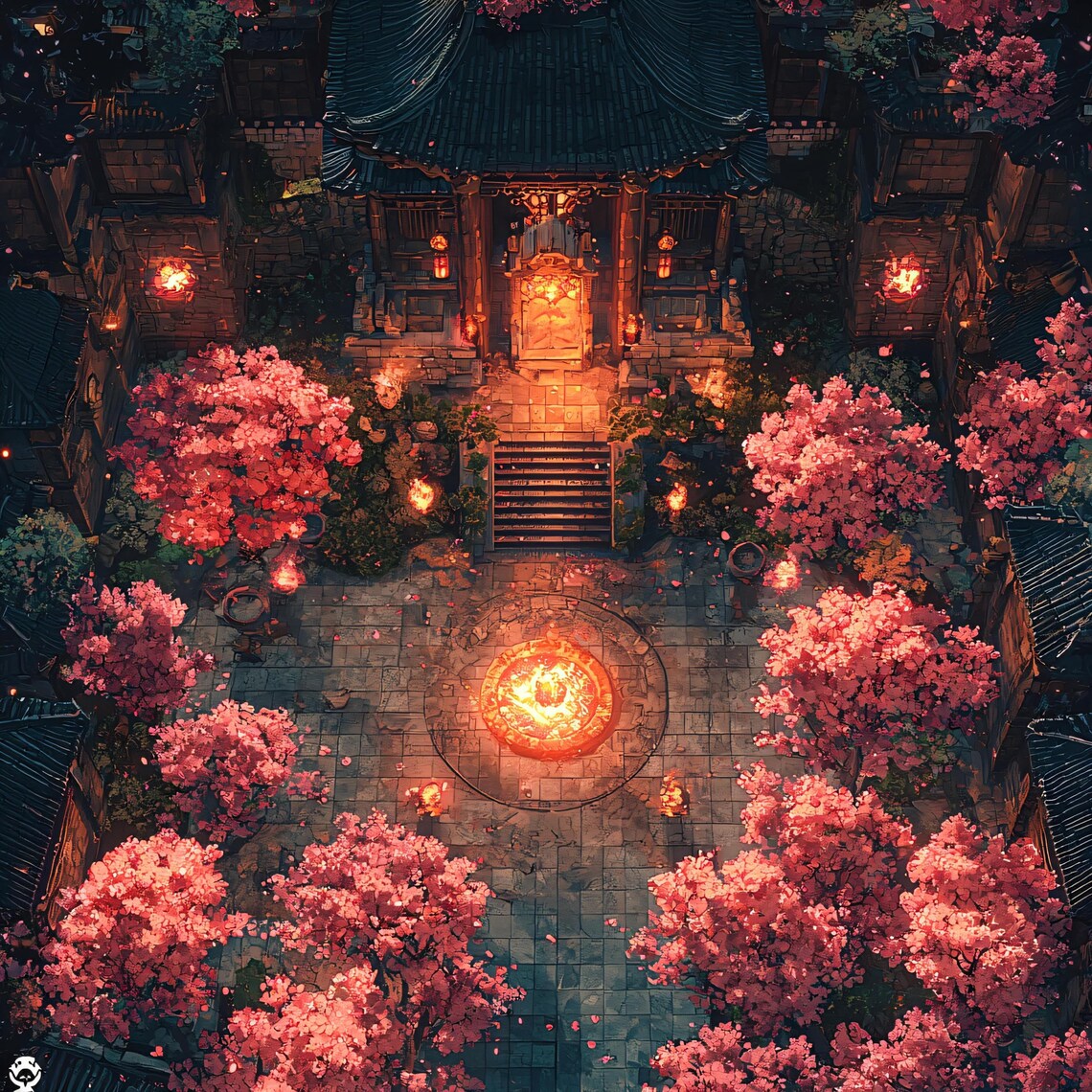 10 Sakura Town Battle Maps, Dnd Battlemap, Pathfinder, D&D, Dungeons ...