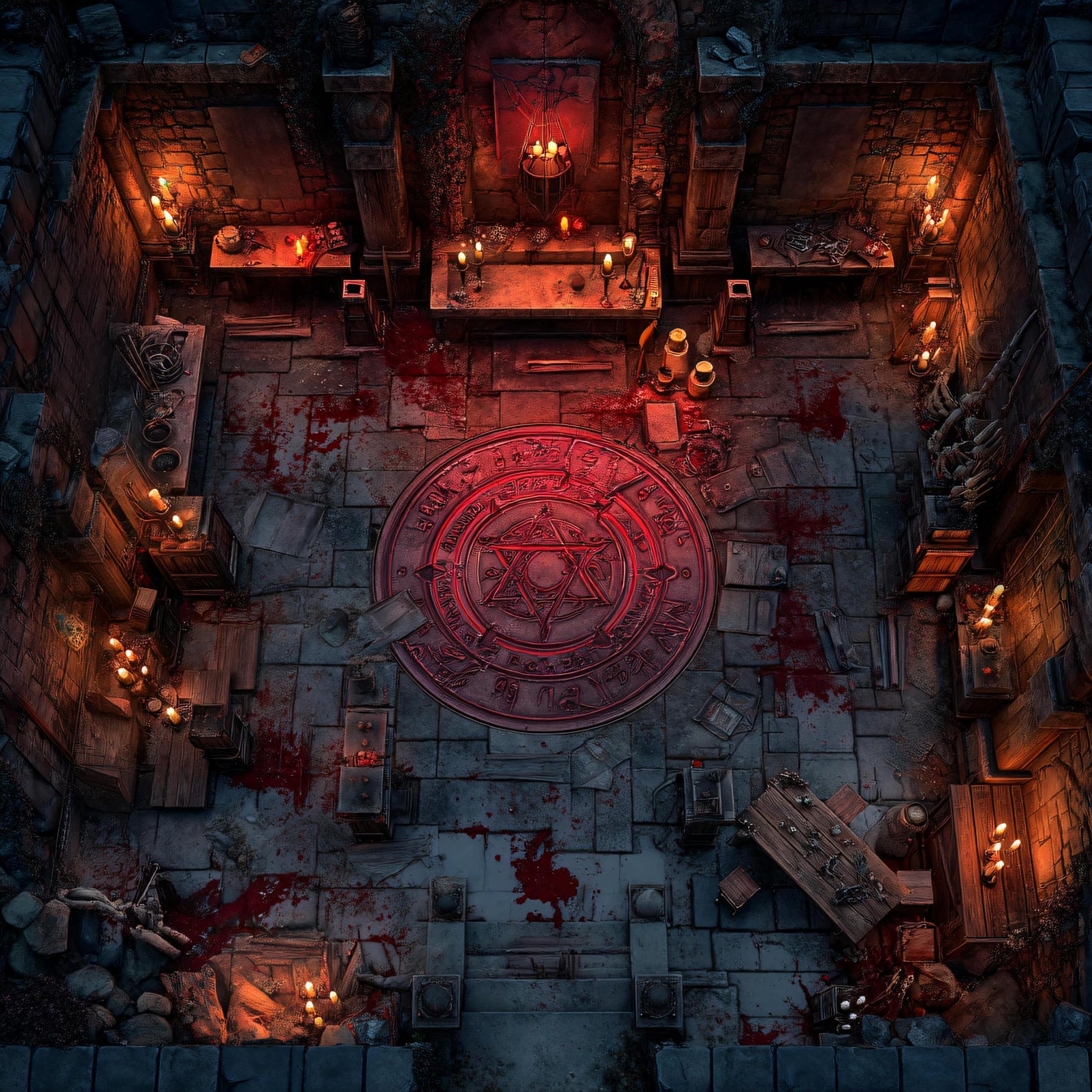 10 Gridless Horror Castle Battle Maps | VTT Pack for Dnd, Pathfinder ...