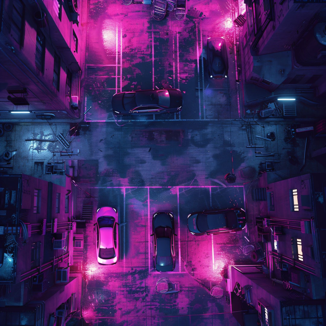 10 Cyberpunk Parking Battlemaps, Sci Fi, Dnd Battle Map, Cyberpunk, D&D ...