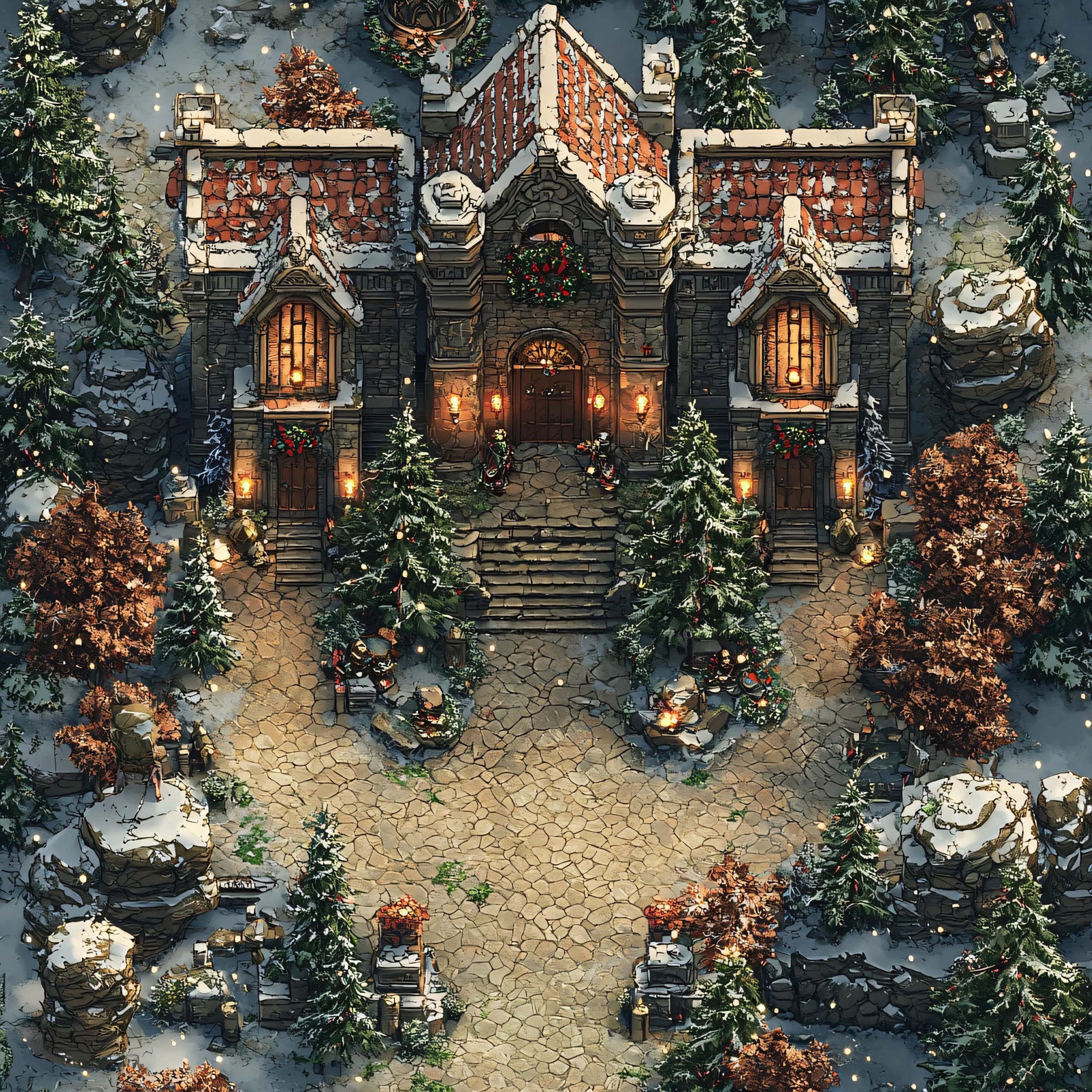 10 More Christmas / Holiday Battle Maps, Pathfinder, D&D, Dungeons and ...
