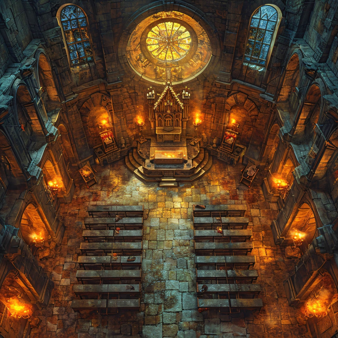 10 Cathedral Battle Maps, Dnd Battlemap, Pathfinder, D&D, Dungeons and ...