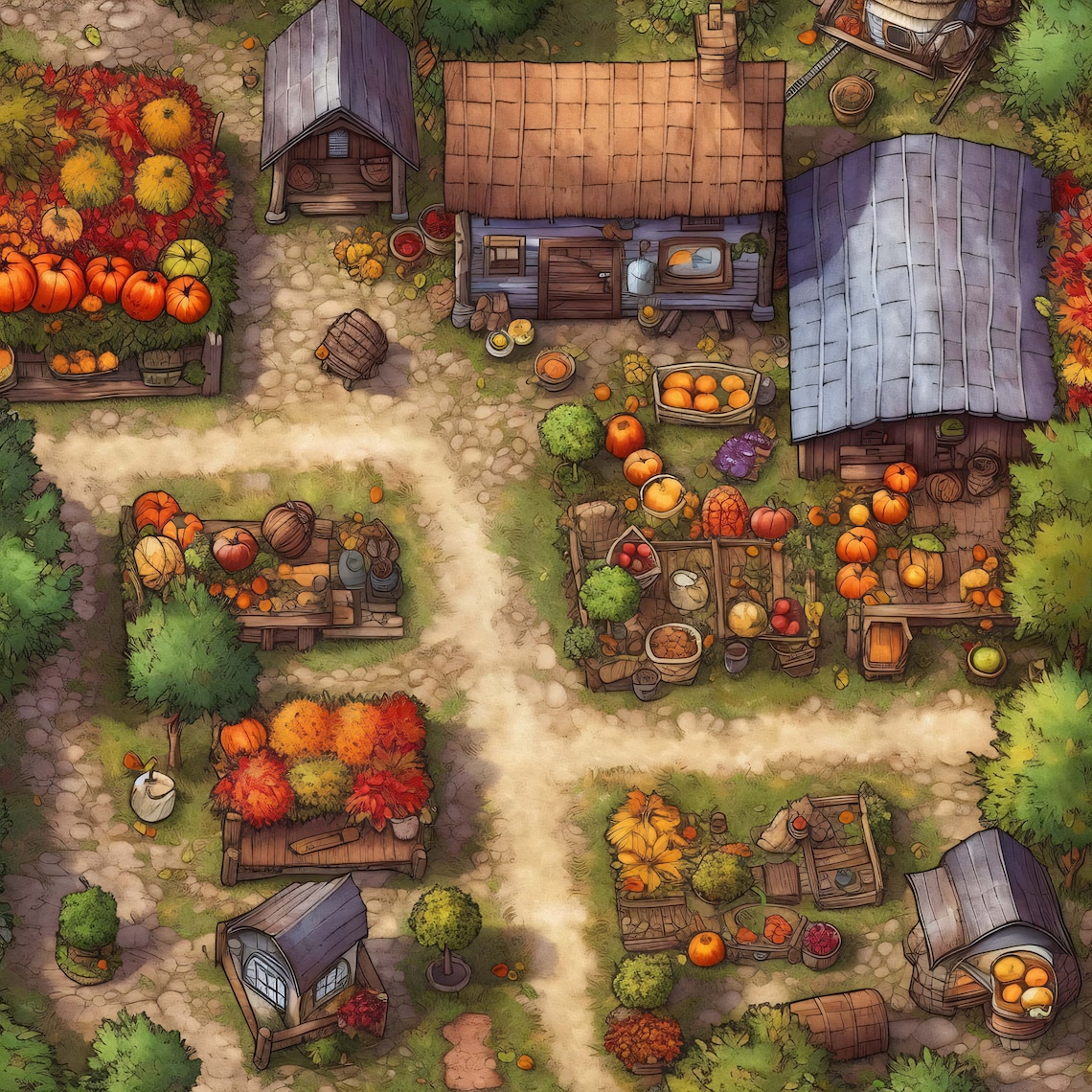 10 Market Battle Maps, Dnd Battlemap, Pathfinder, D&D, Battlemap ...