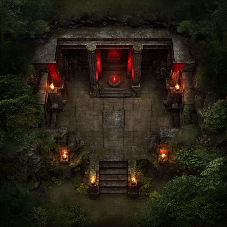 10 Gridless Elemental Shrine Battle Maps | VTT Pack for Dnd, Pathfinder ...