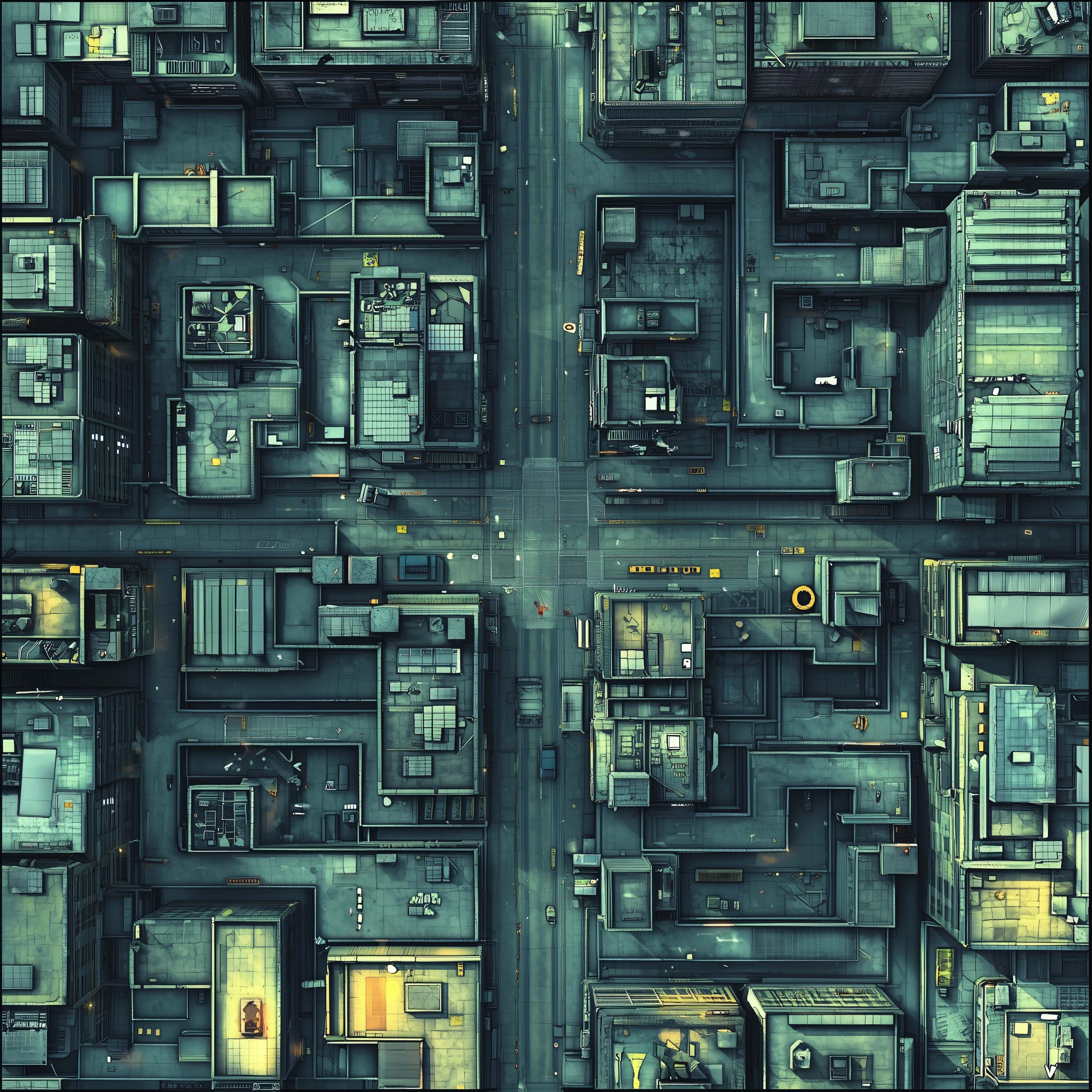 10 Modern Streets Battlemaps, Sci Fi, Dnd Battle Map, Cyberpunk, D&D ...