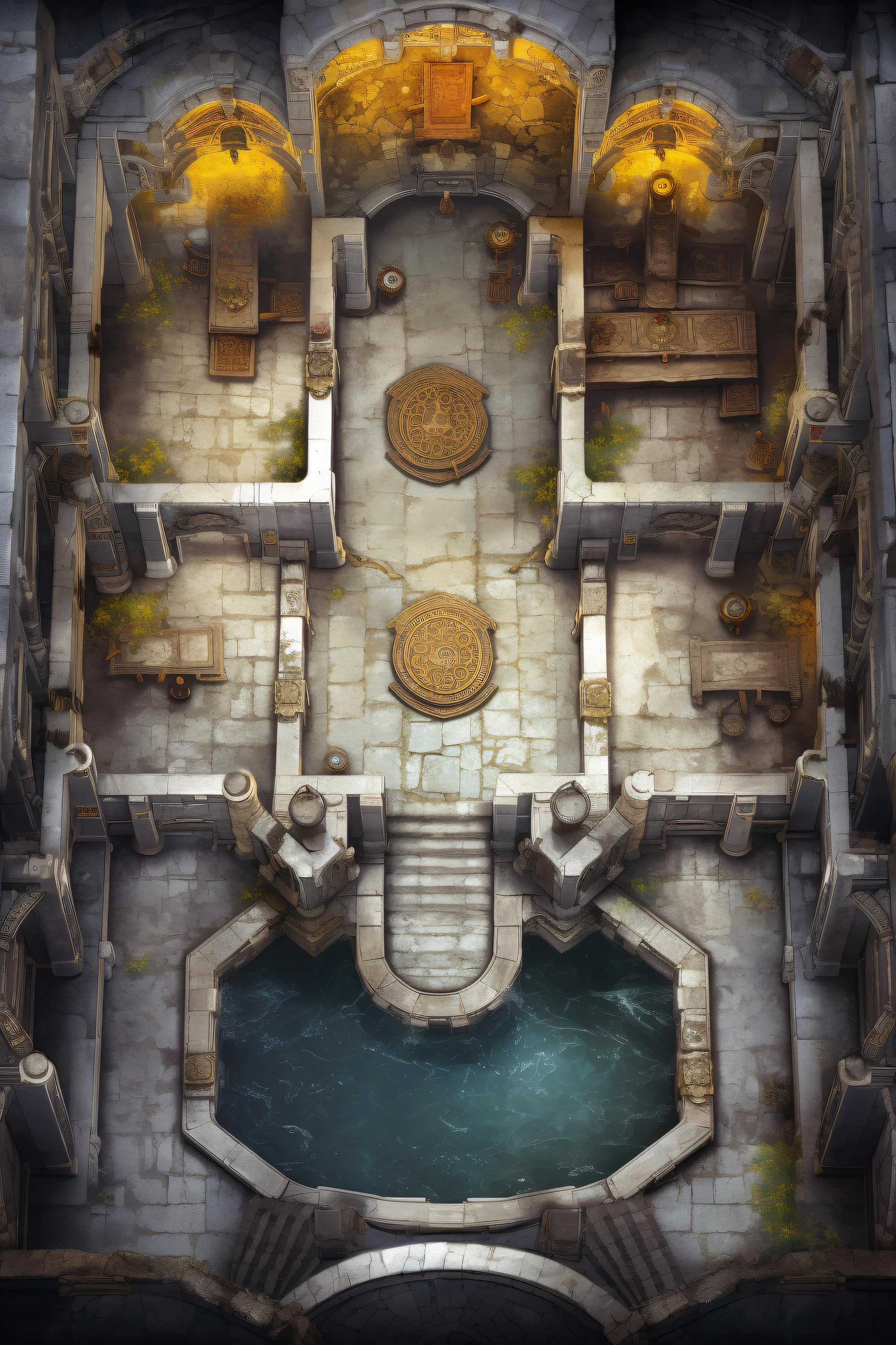 14 Temple Interior Battle Maps, Dnd, Pathfinder, D&D, Battlemap, Dungeons and Dragons, Roll20 ...