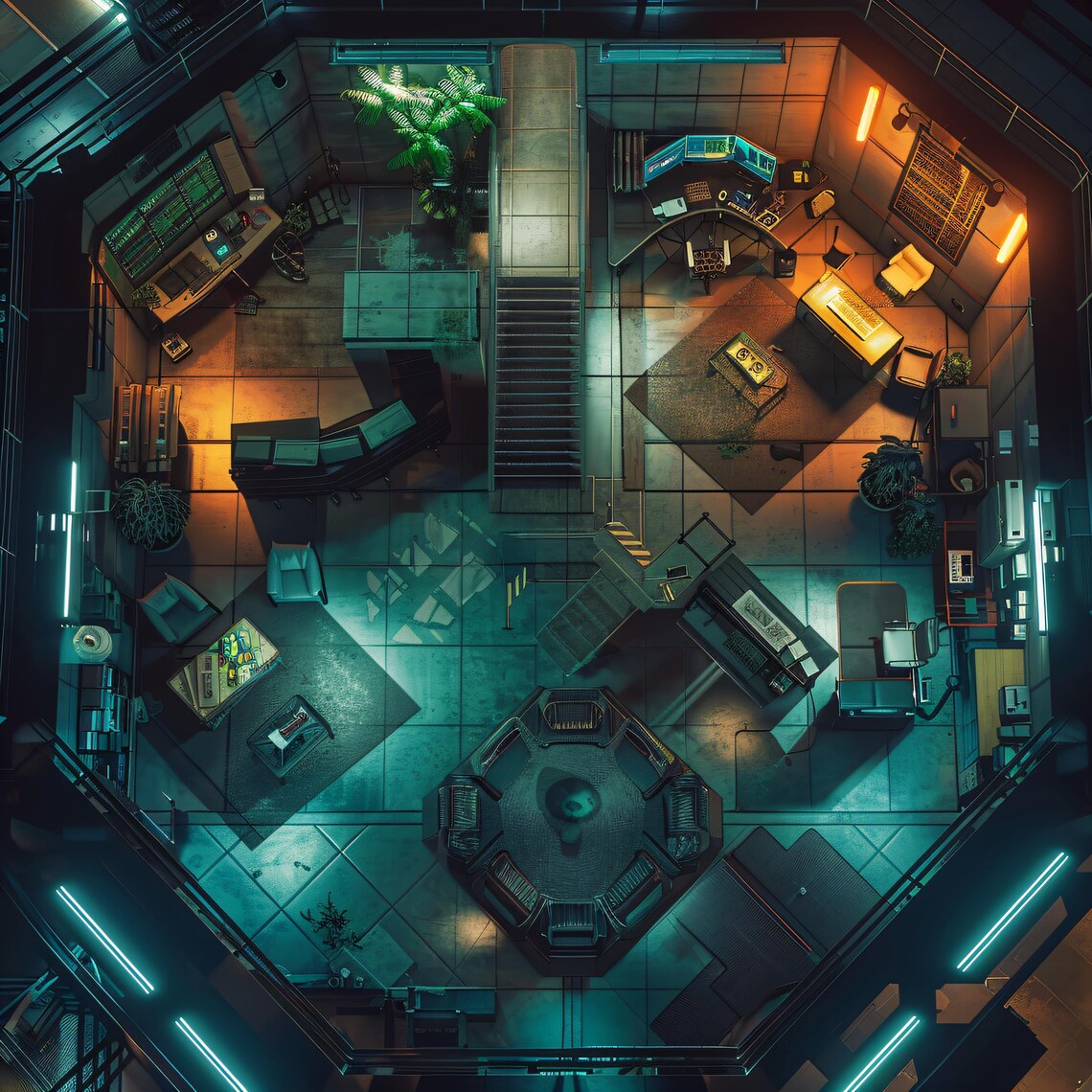 10 Cyberpunk Ripperdoc Battlemaps, Sci Fi, Dnd Battle Map, Cyberpunk, D ...
