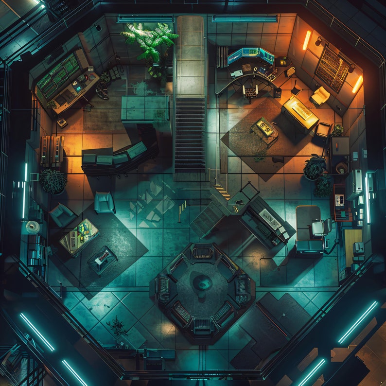 10 Cyberpunk Ripperdoc Battlemaps, Sci Fi, Dnd Battle Map, Cyberpunk, D ...