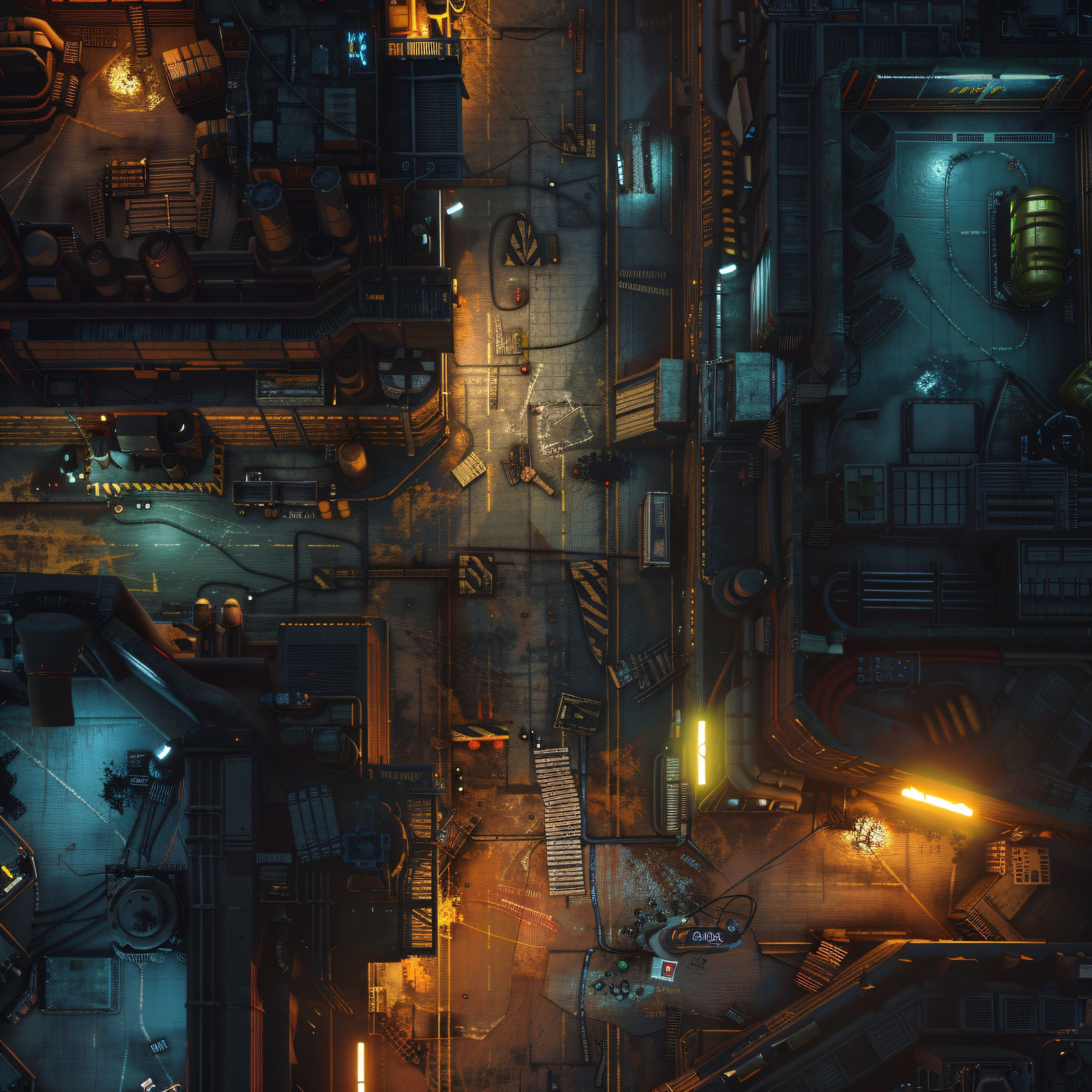 10 Cyberpunk Alley Battlemaps, Sci Fi, Dnd Battle Map, Cyberpunk, D&D ...