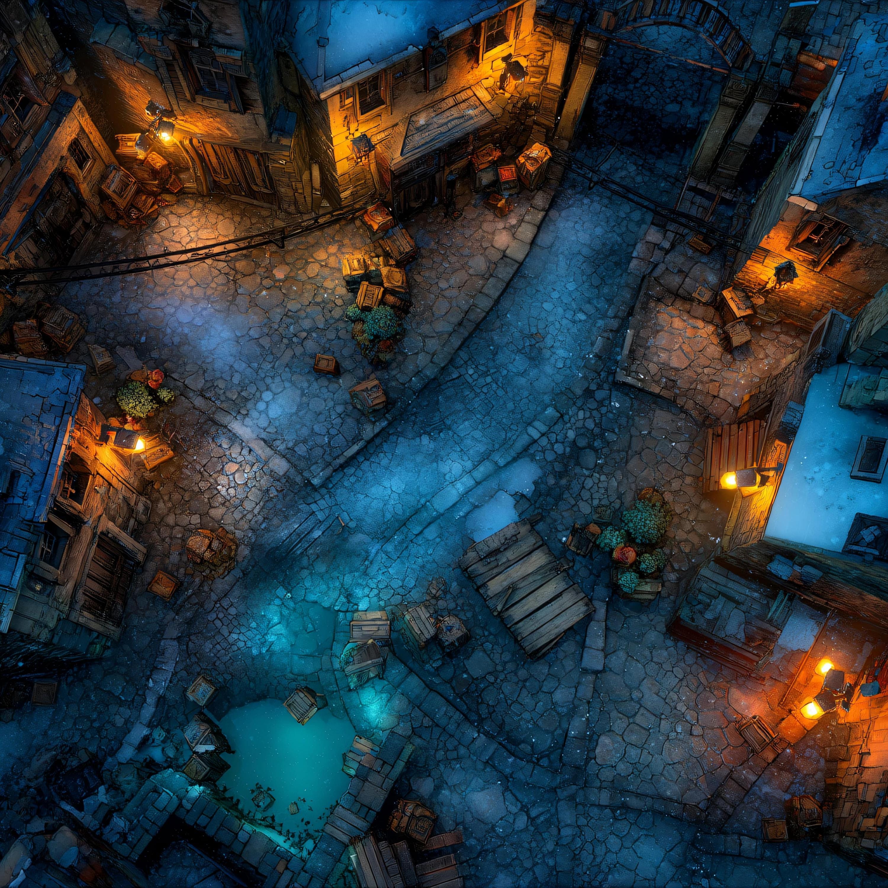 10 Gridless Haunted Town Battle Maps | VTT Pack for Dnd, Pathfinder ...