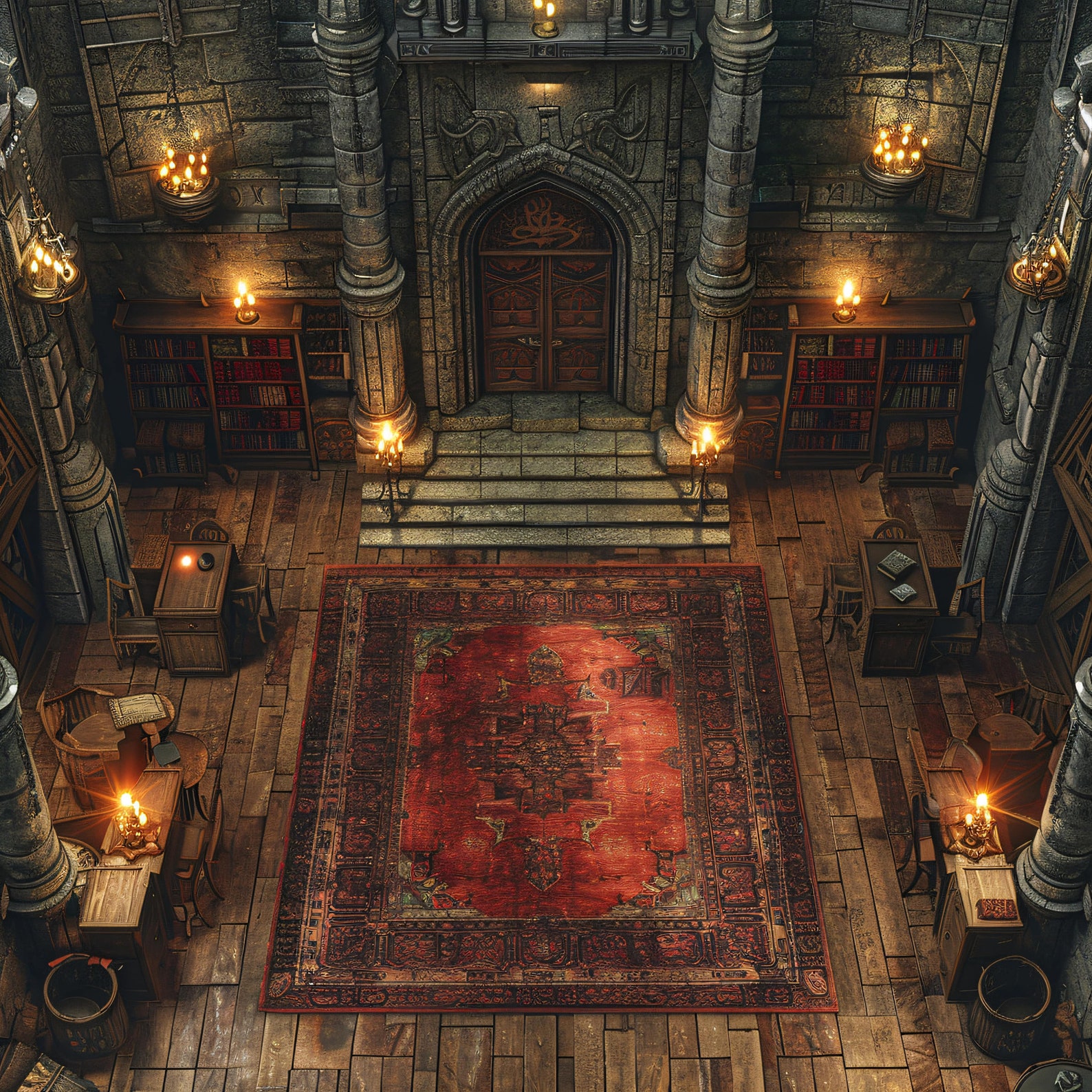 10 Library Battle Maps, Dnd Battlemap, Pathfinder, D&D, Dungeons and ...