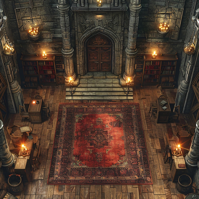 10 Library Battle Maps, Dnd Battlemap, Pathfinder, D&D, Dungeons and ...