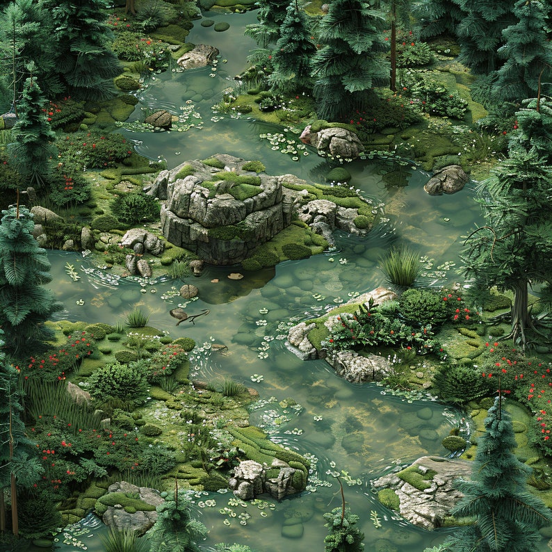 10 More Gridless Swamp Battle Maps | VTT Pack for Dnd, Pathfinder ...