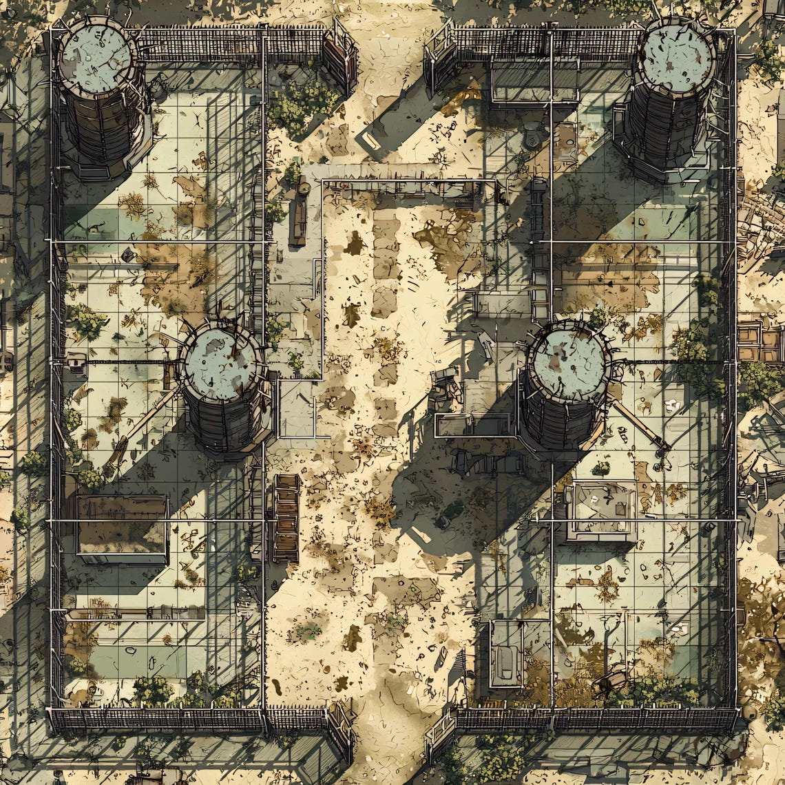 10 Cyberpunk Biohazard Battlemaps, Sci Fi, Dnd Battle Map, Cyberpunk, D ...
