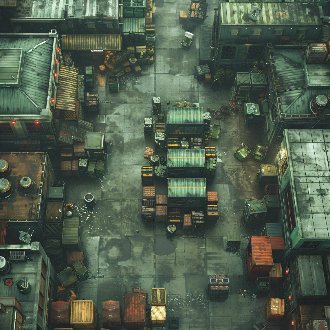 10 Cyberpunk Factory Battlemaps, Sci Fi, Dnd Battle Map, Cyberpunk, D&D ...