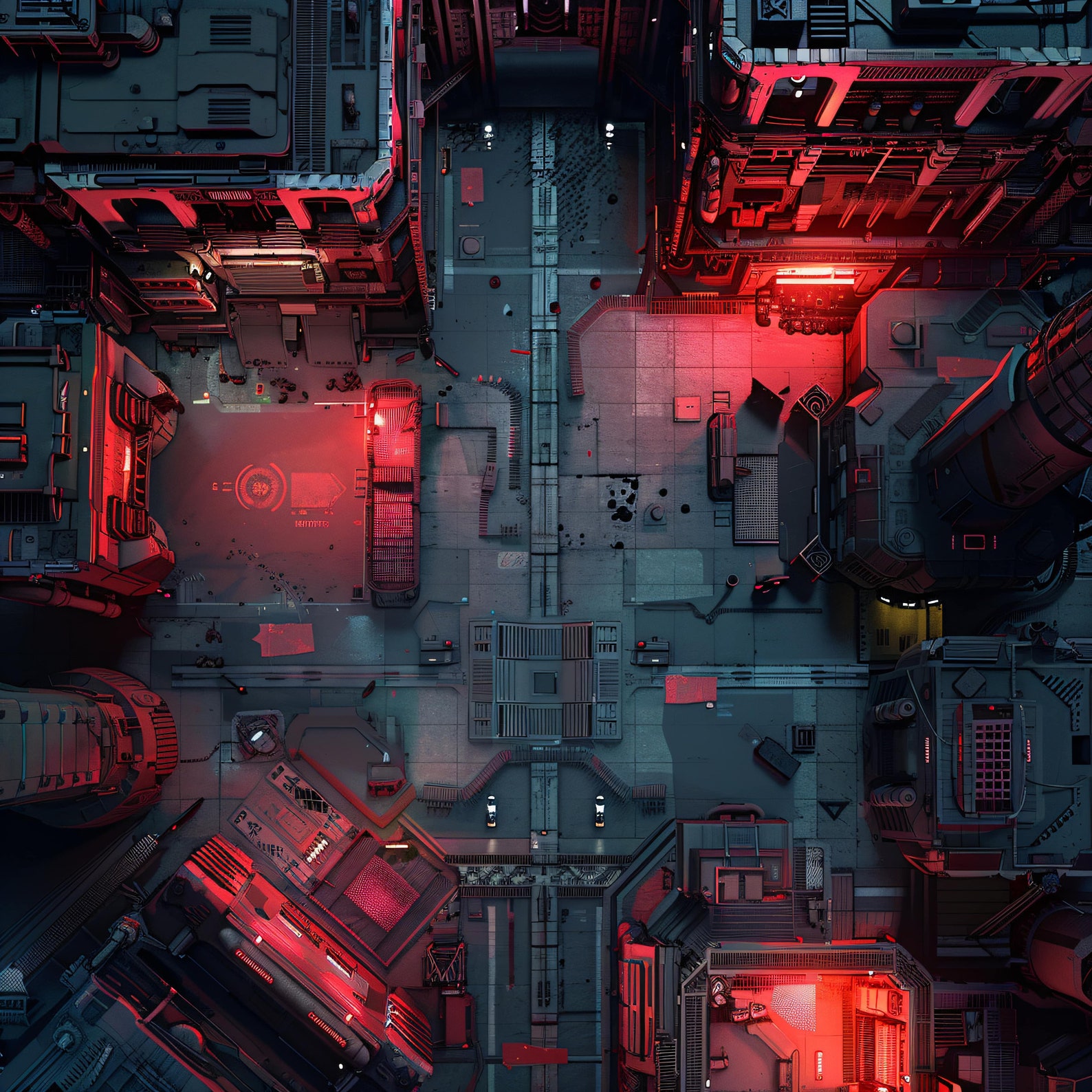 10 Cyberpunk Warehouse Battlemaps, Sci Fi, Dnd Battle Map, Cyberpunk, D ...