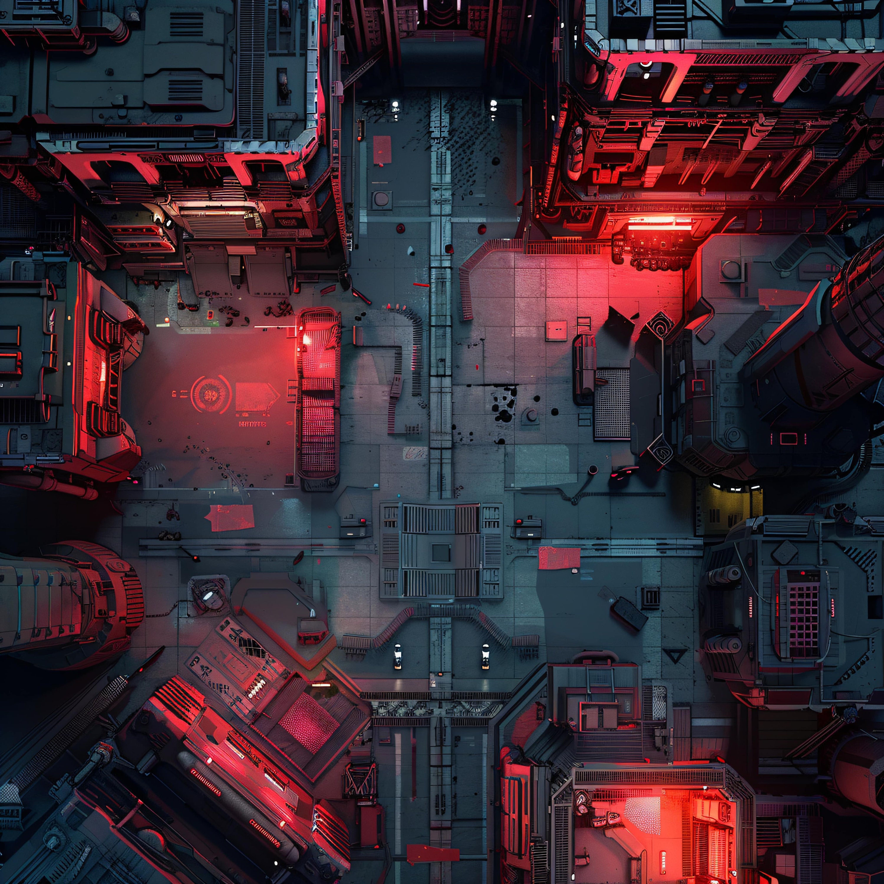 10 Cyberpunk Warehouse Battlemaps, Sci Fi, Dnd Battle Map, Cyberpunk, D ...